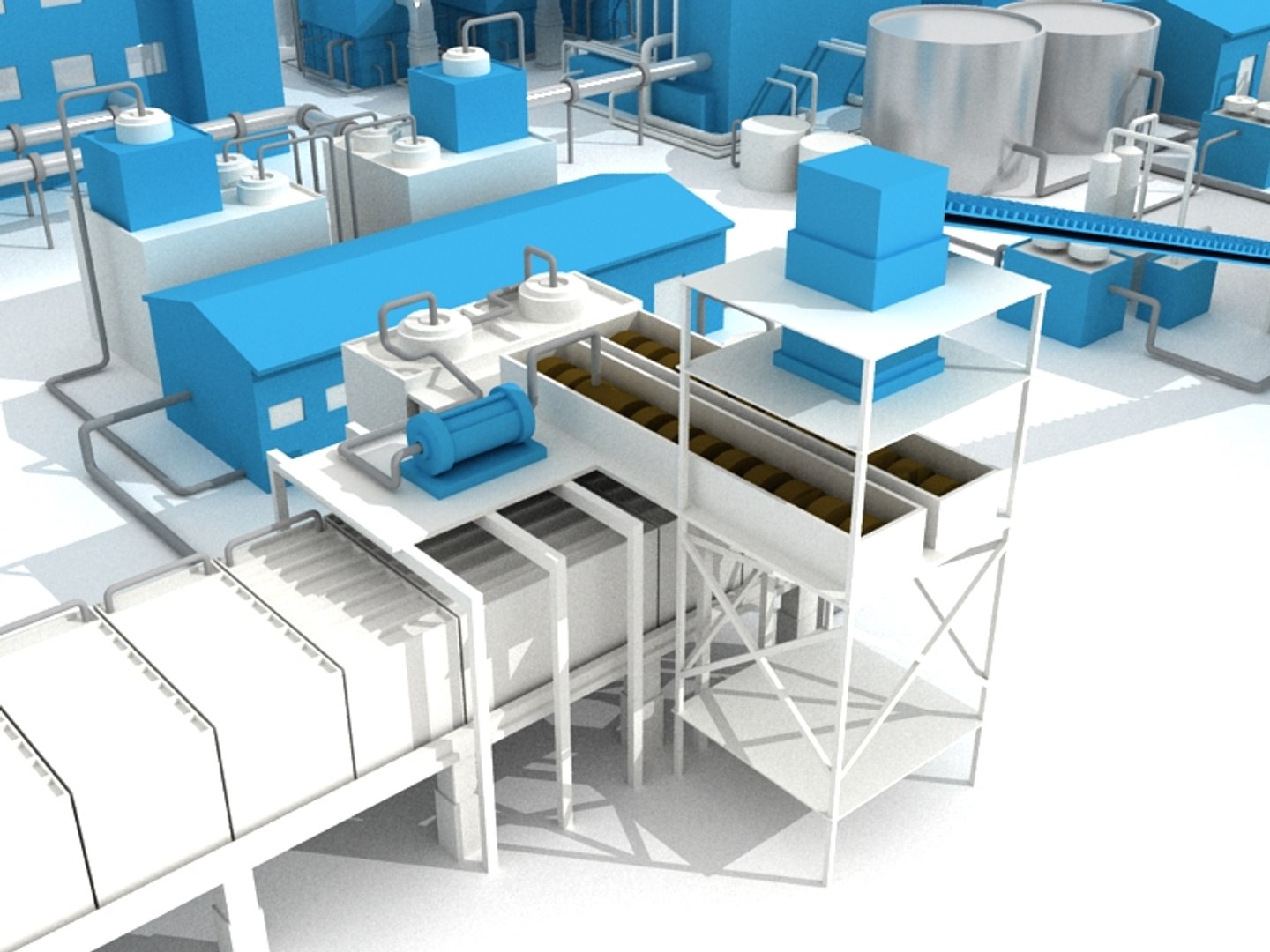 Sugar Starch Factory 3d Model