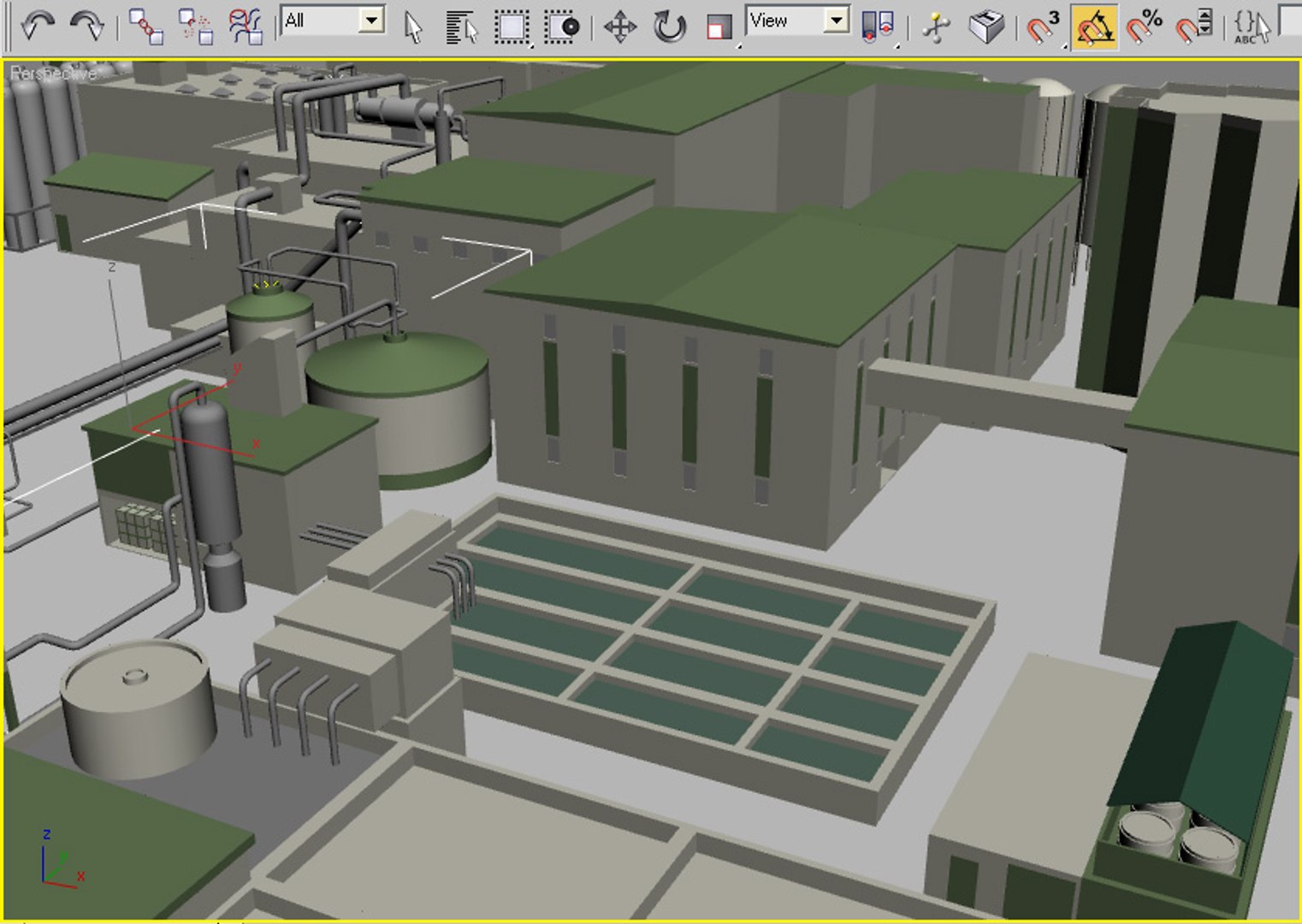 sugar starch factory 3d model