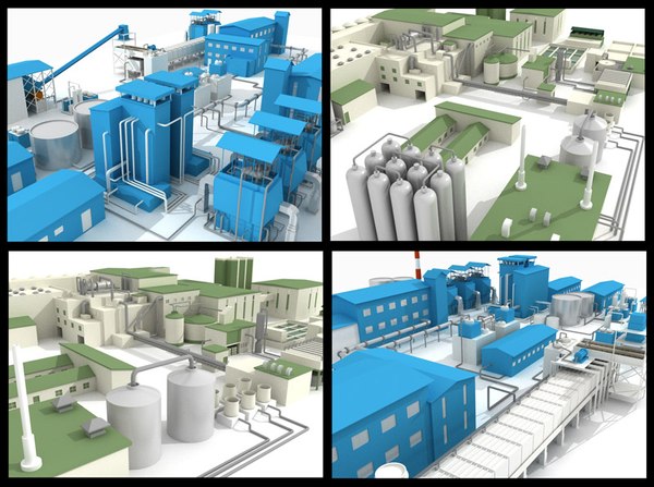 3d sugar factory model
