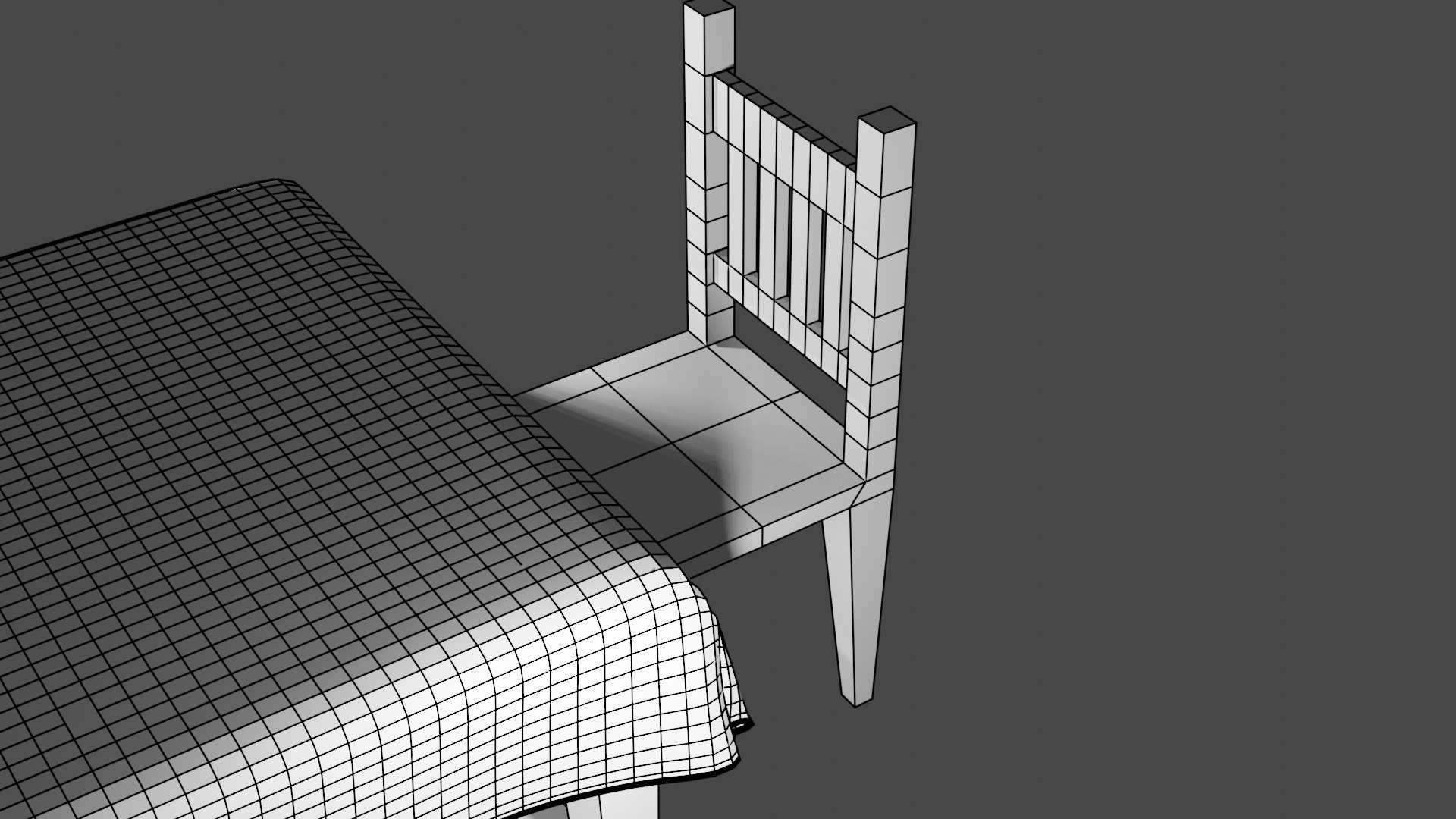 Stylized Wooden Table Low-poly Table With Four Chairs Ready 3D Model ...