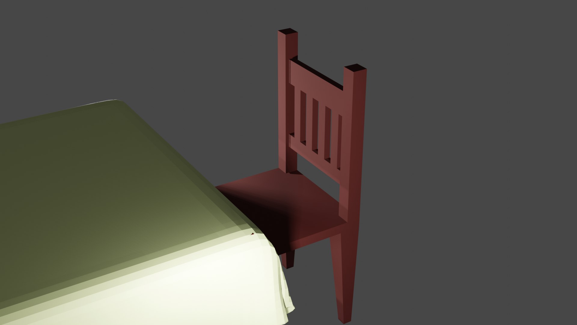 Stylized Wooden Table Low-poly Table With Four Chairs Ready 3D Model ...