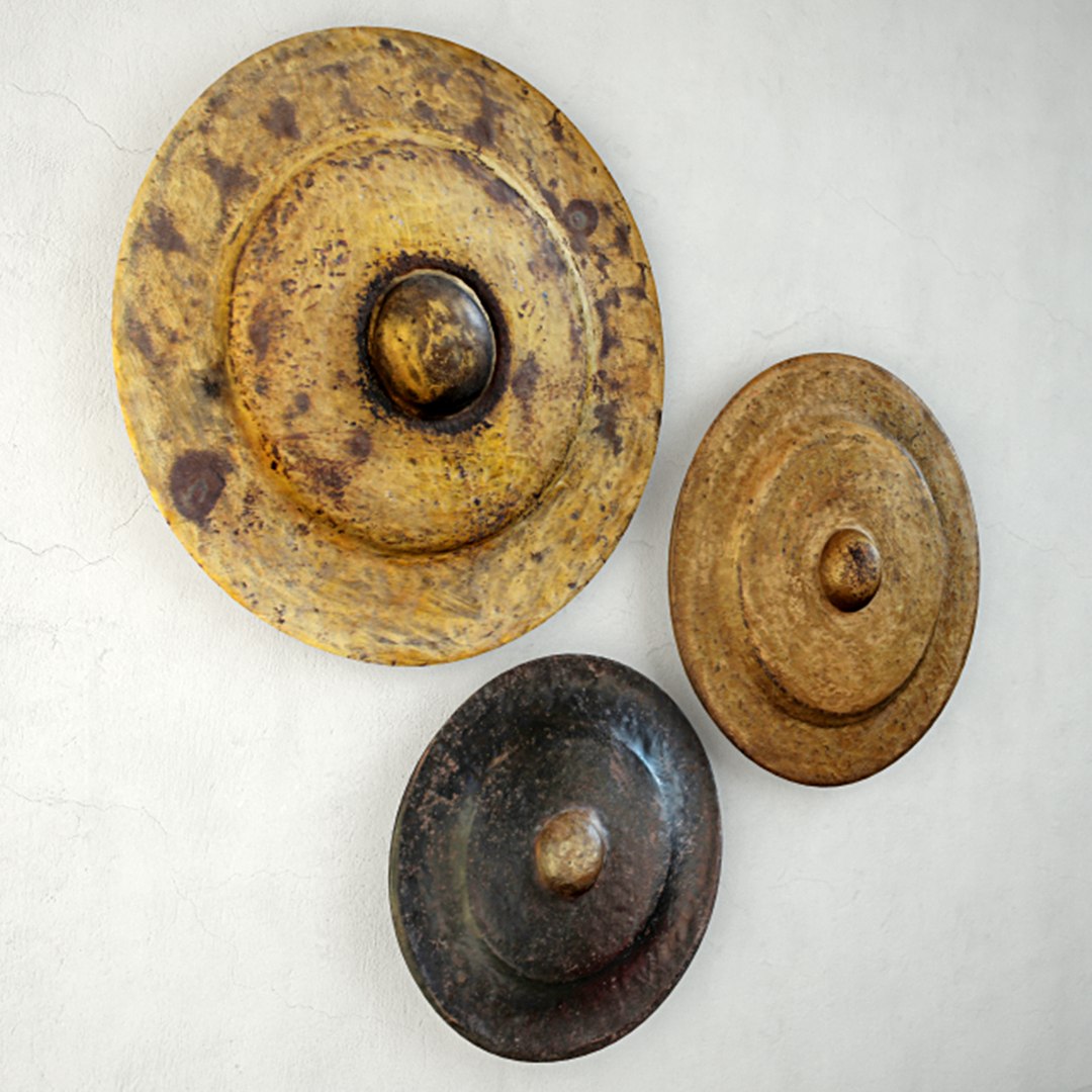 19th c bronze gongs 3D - TurboSquid 1215544