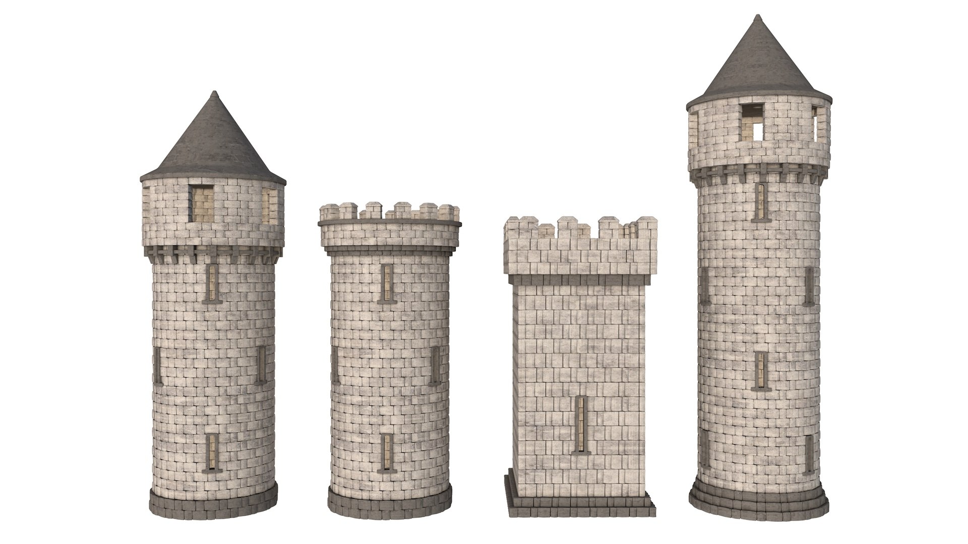 Castle Set 3D - TurboSquid 1885019