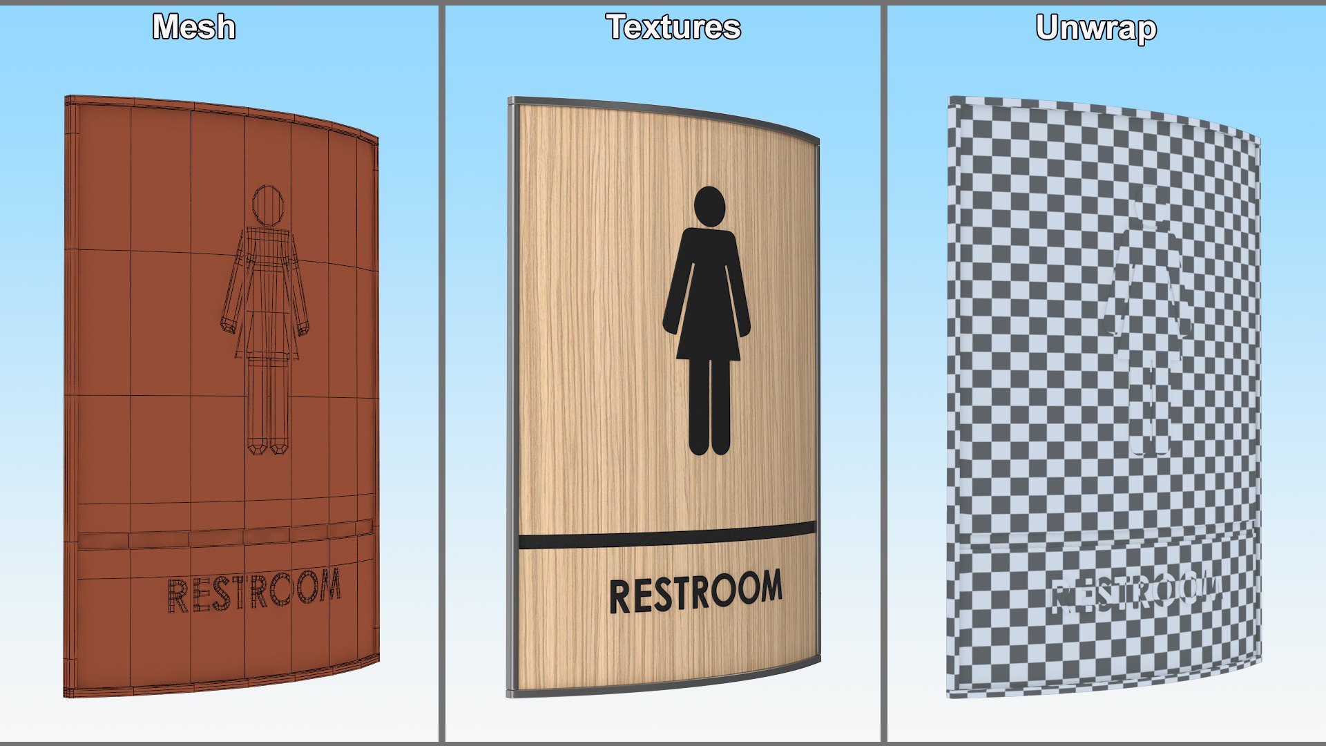 Women Restroom Sign Model - TurboSquid 2040314