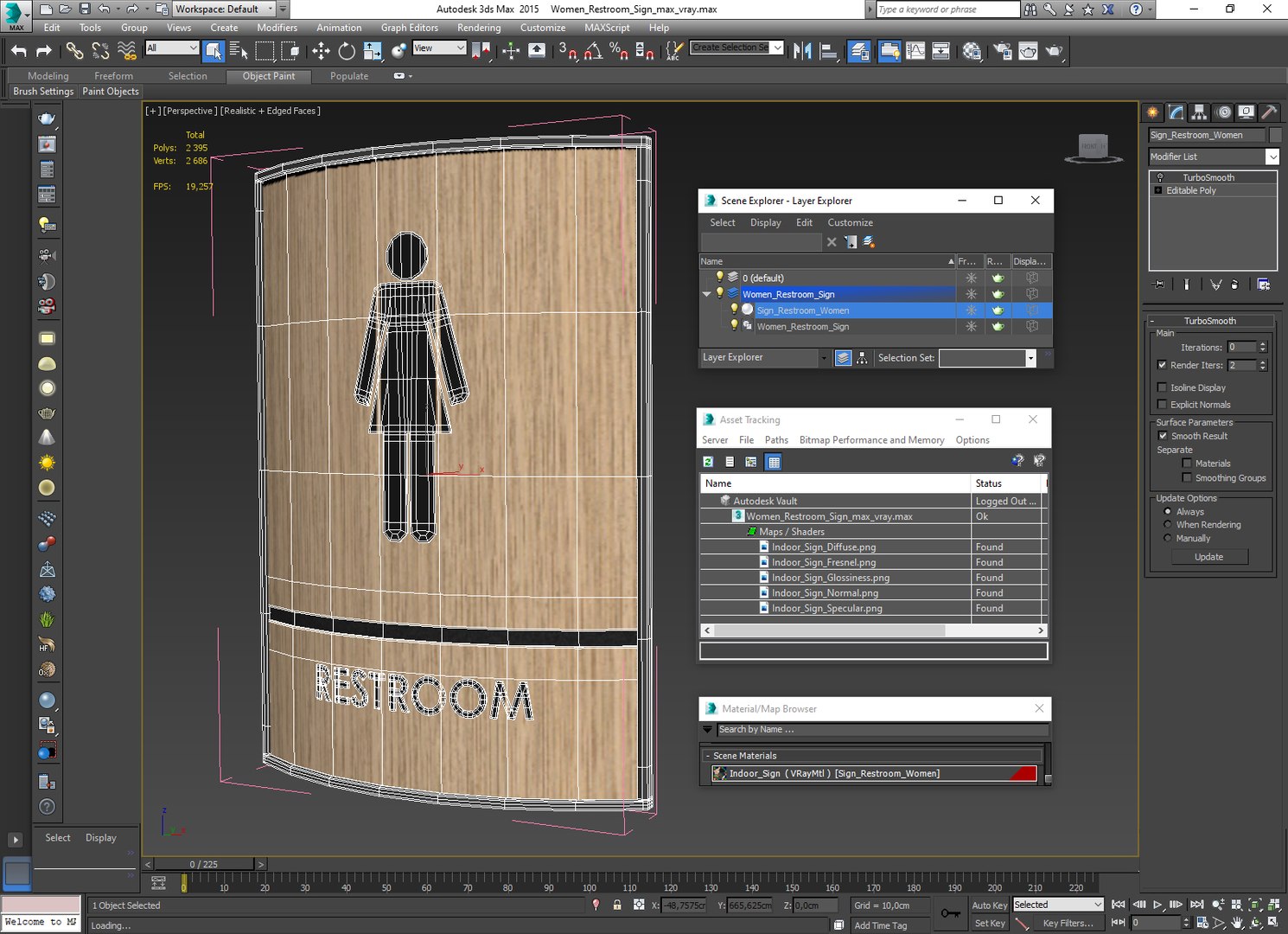 Women Restroom Sign Model - TurboSquid 2040314