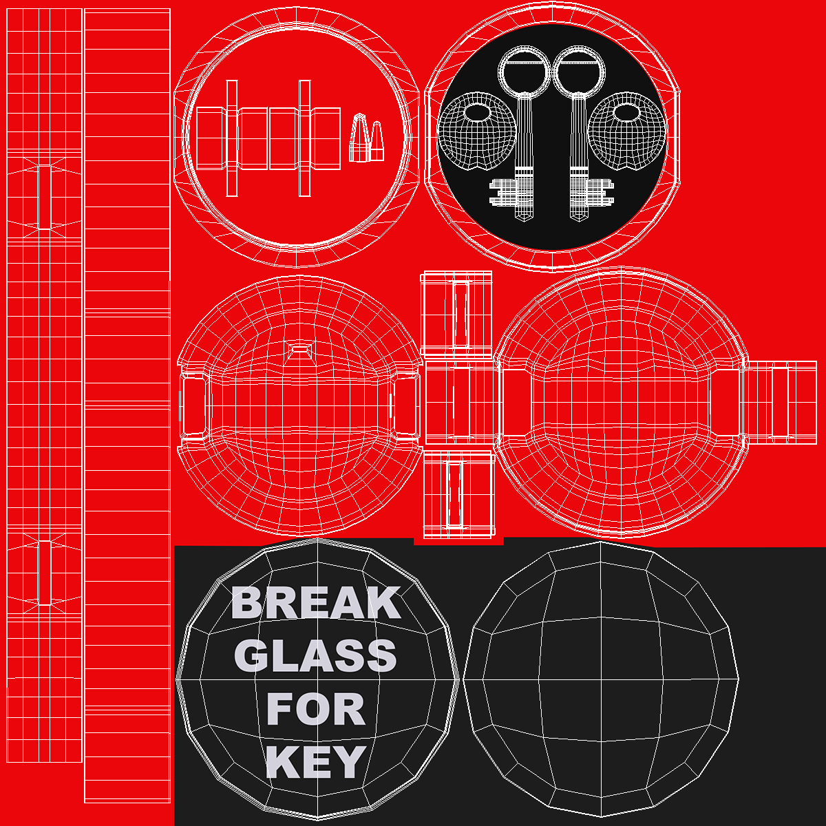 3D break glass key box model - TurboSquid 1685539