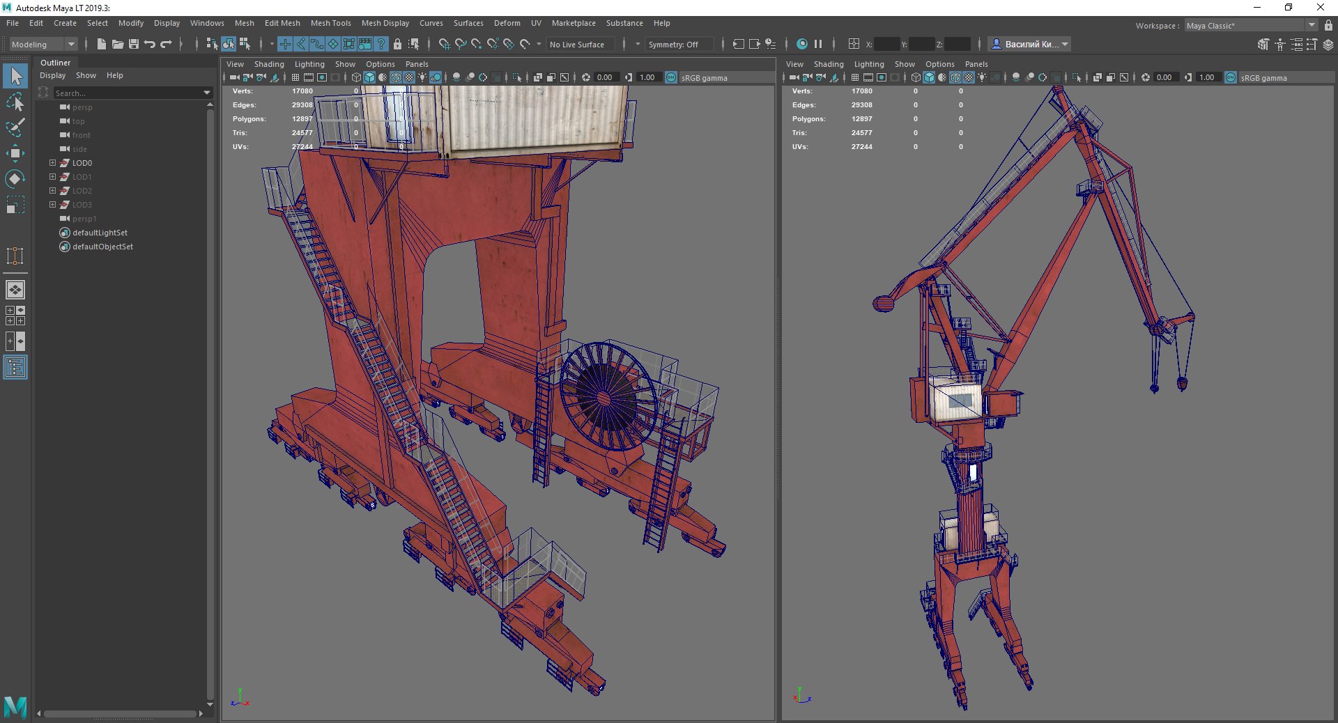 3D double boom crane real-time - TurboSquid 1630096