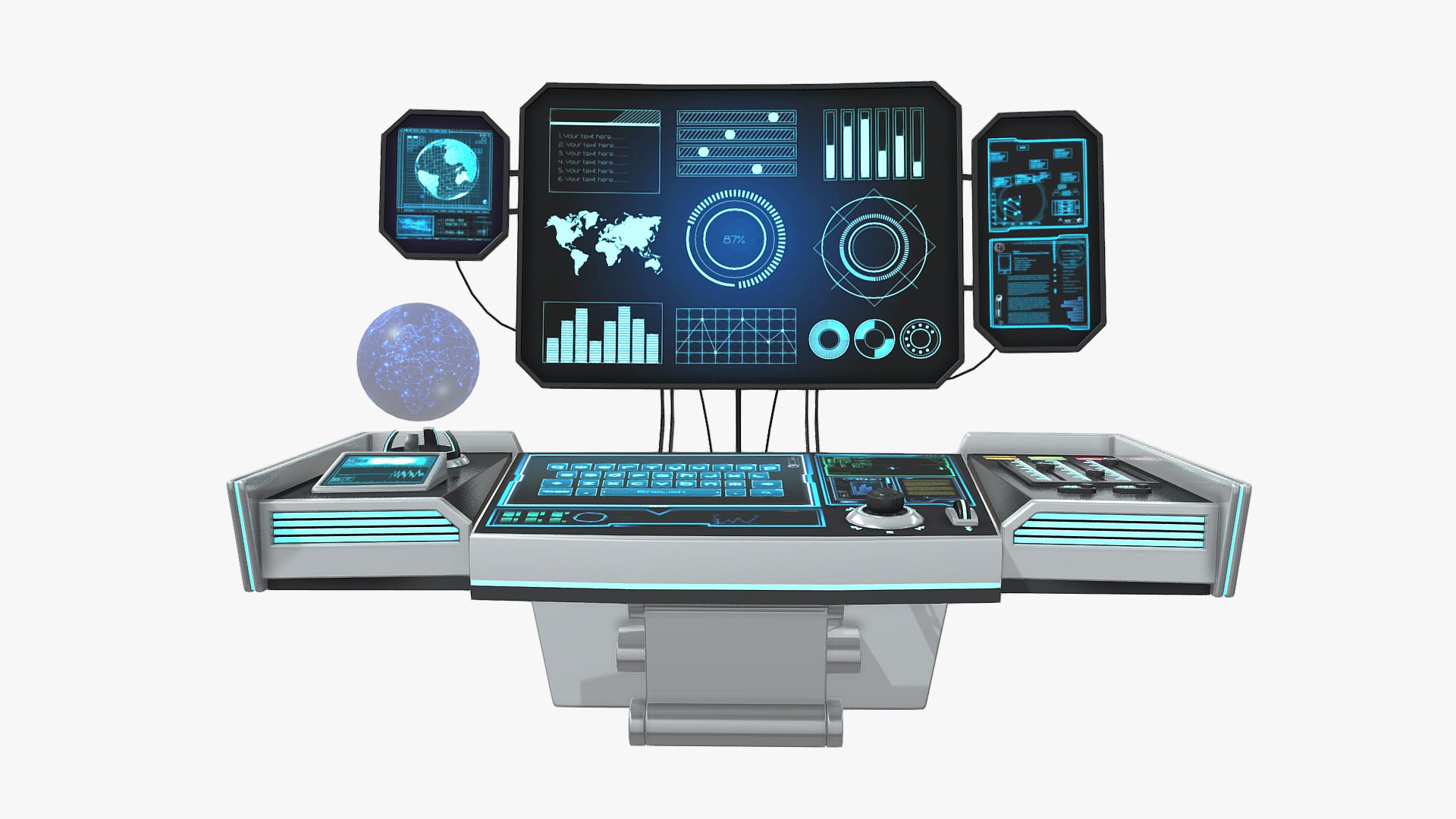 3D Sci-Fi Control Panel - TurboSquid 2309228