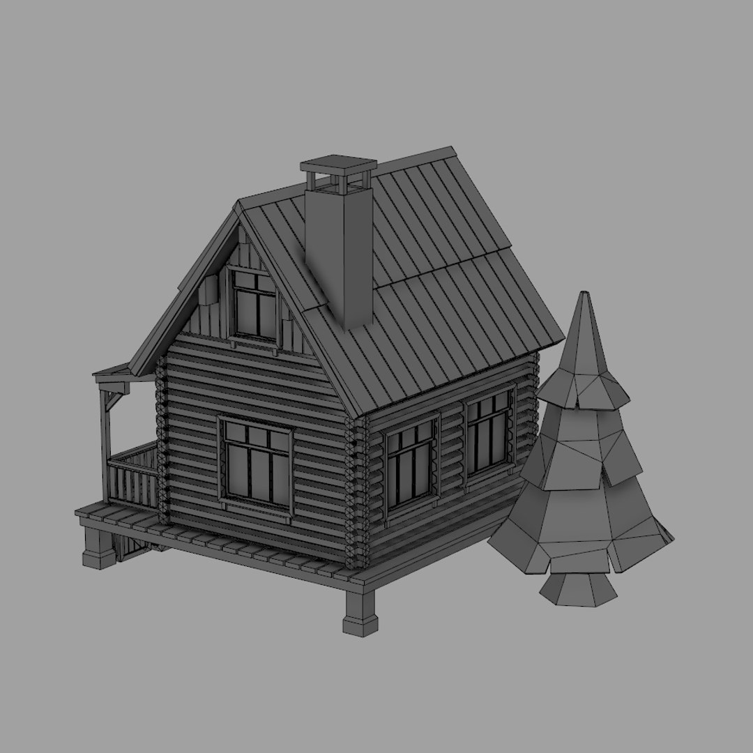 Low Poly Cabin 02 3D Model - TurboSquid 2286438