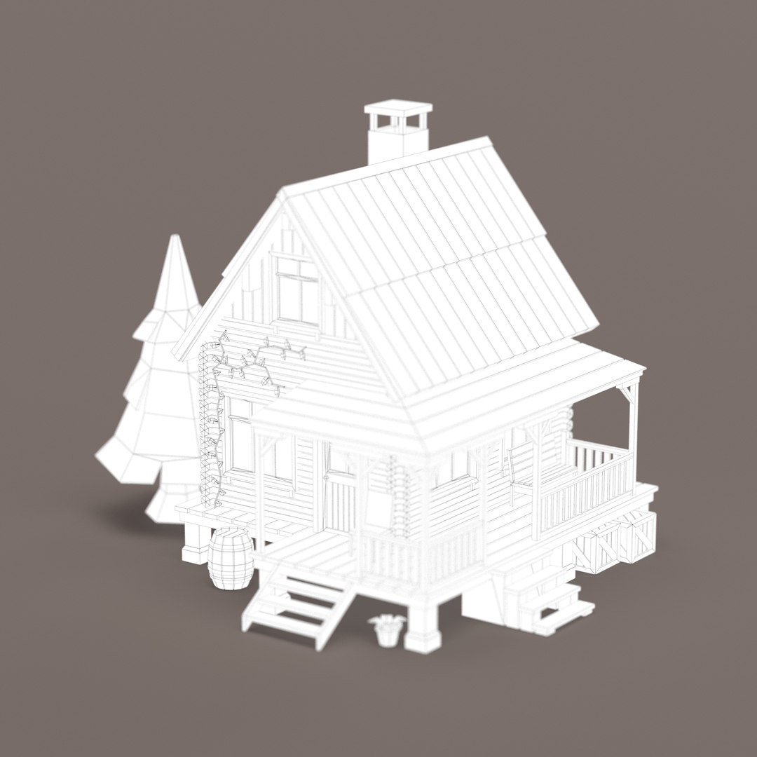 Low Poly Cabin 02 3D Model - TurboSquid 2286438