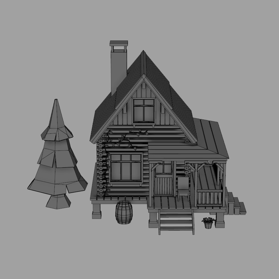 Low Poly Cabin 02 3D Model - TurboSquid 2286438
