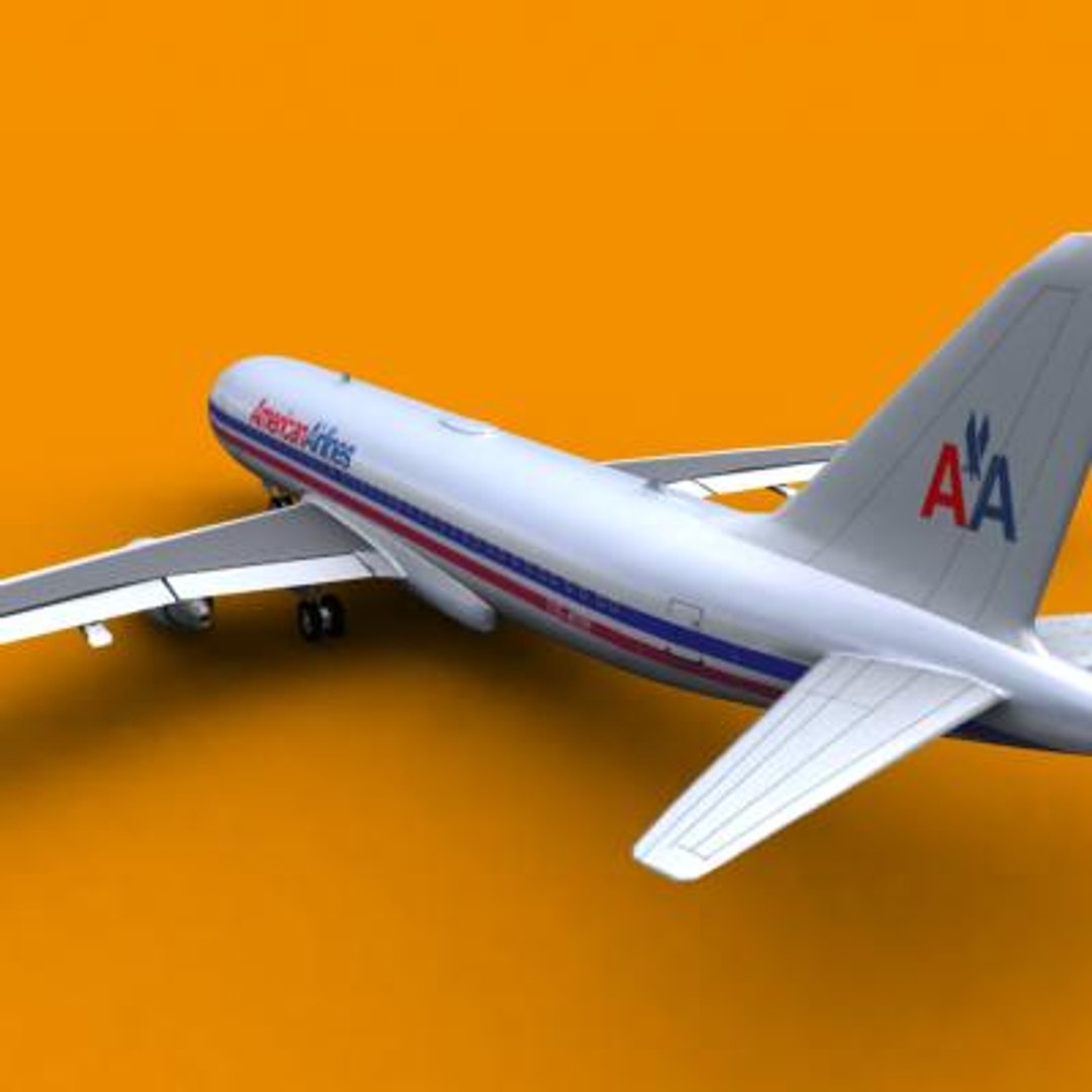 3d airbus a320 american airlines model