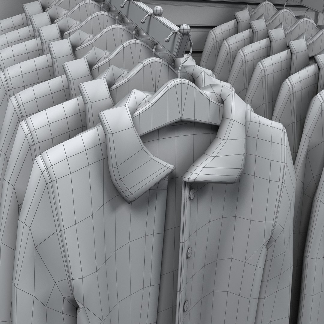 Clothing Rack Mens Coats 3d Model