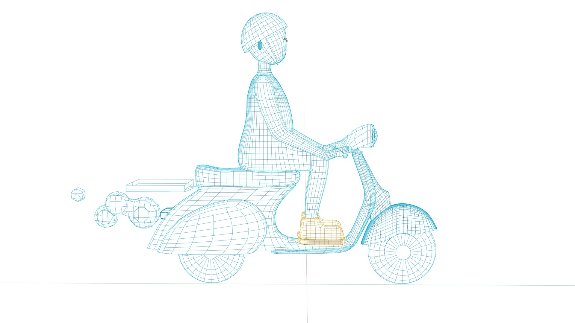 3D Character delivery man on a moped model - TurboSquid 2080498