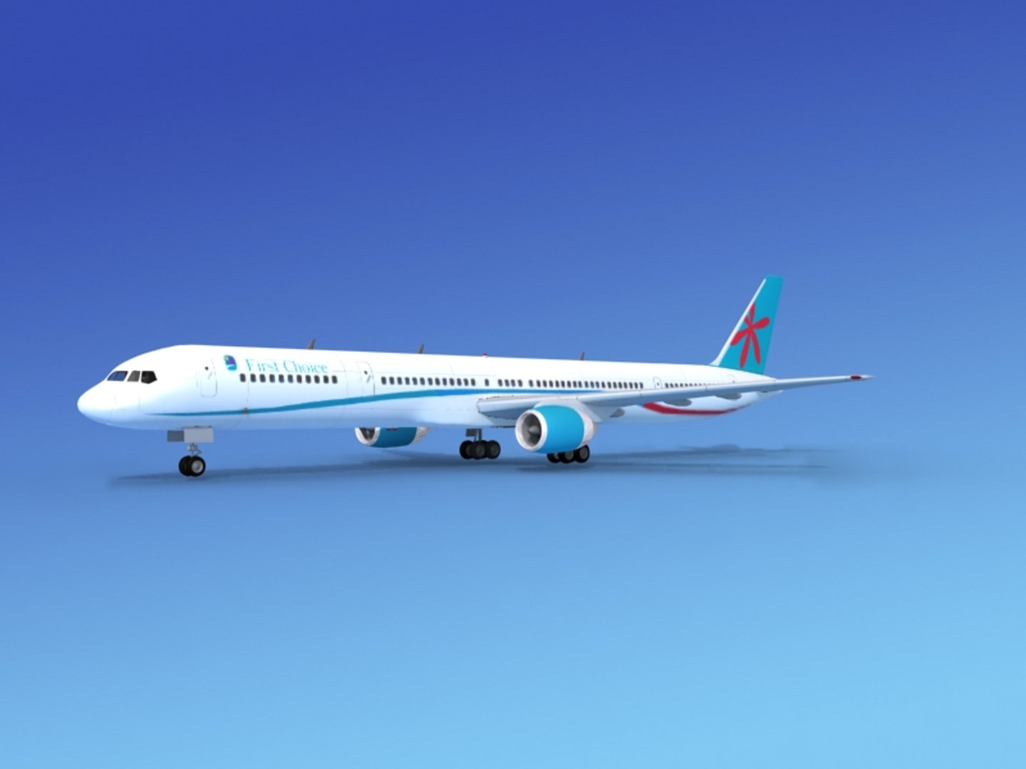 airline boeing 757 757-300 3d model