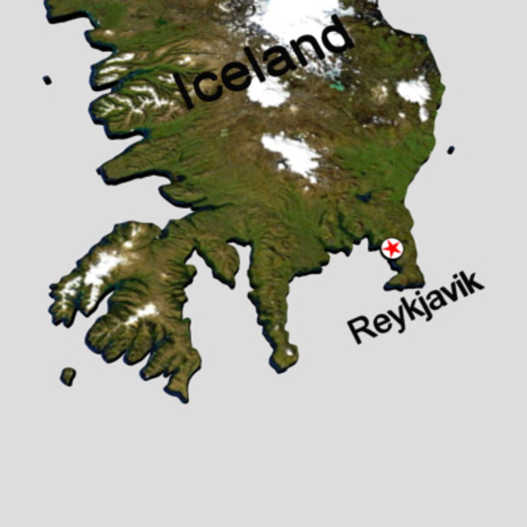 Maya Topographic Greenland Iceland