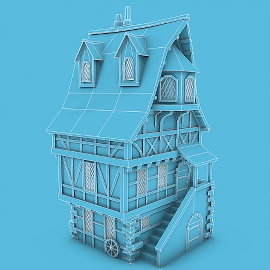 3d Obj Medieval Townhouse Buildings Town
