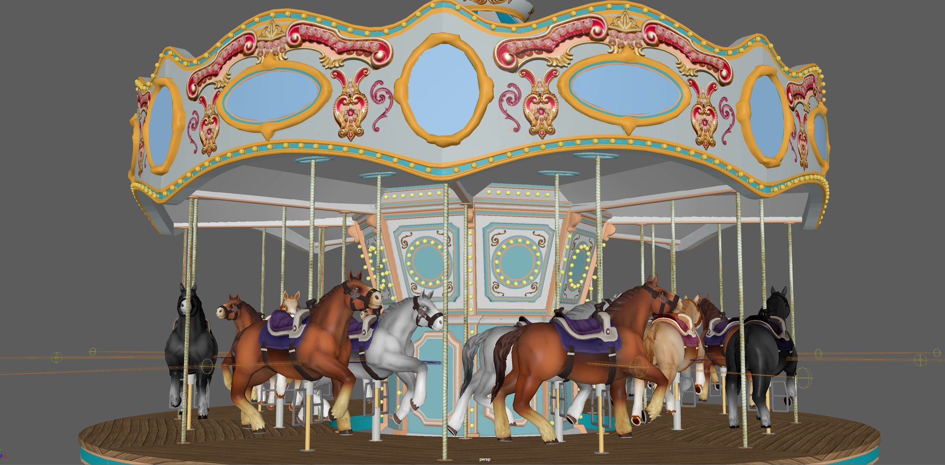 Carousel Rigged 3D Model - TurboSquid 1893701