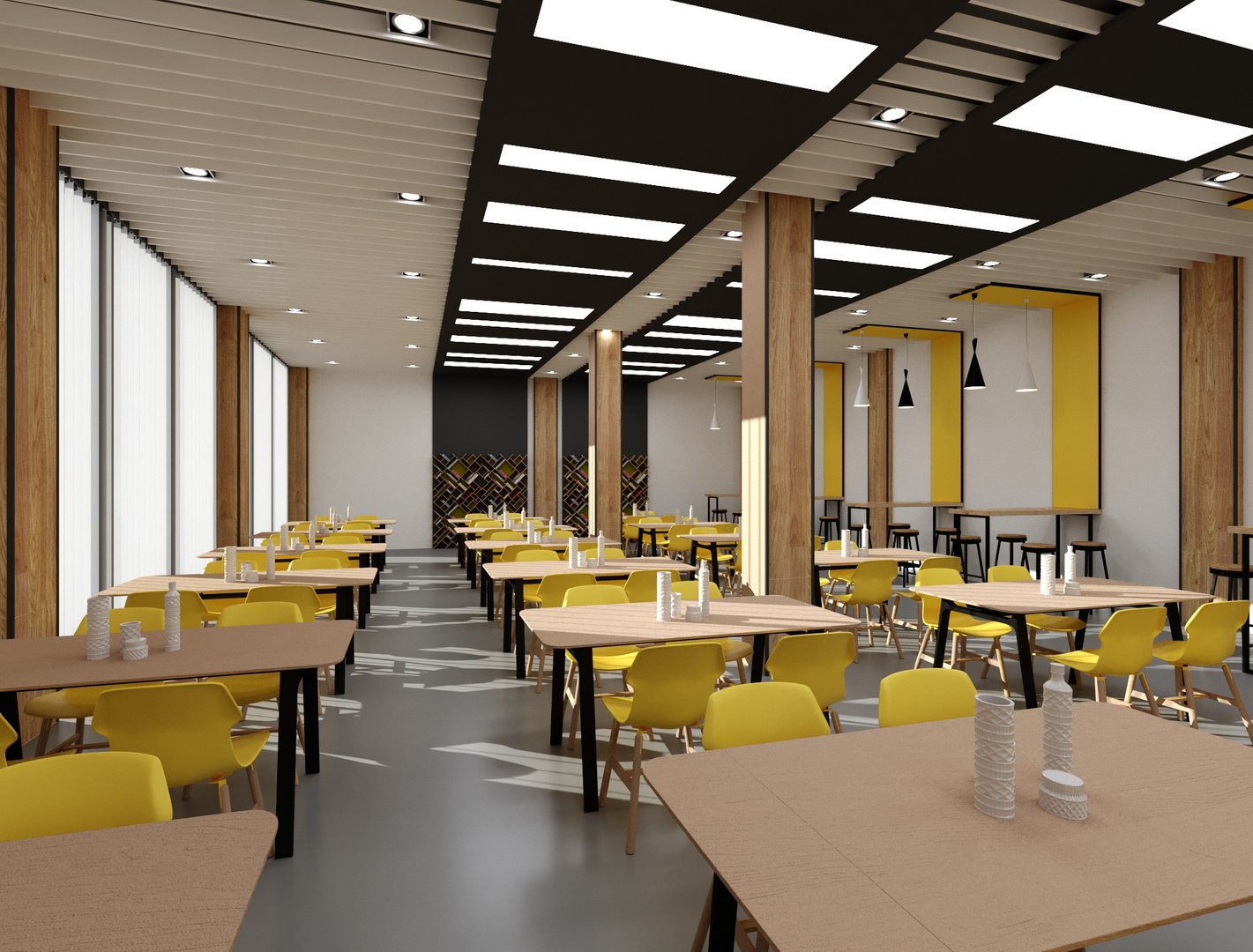 3D Restaurant Cafeteria Model - TurboSquid 1679346