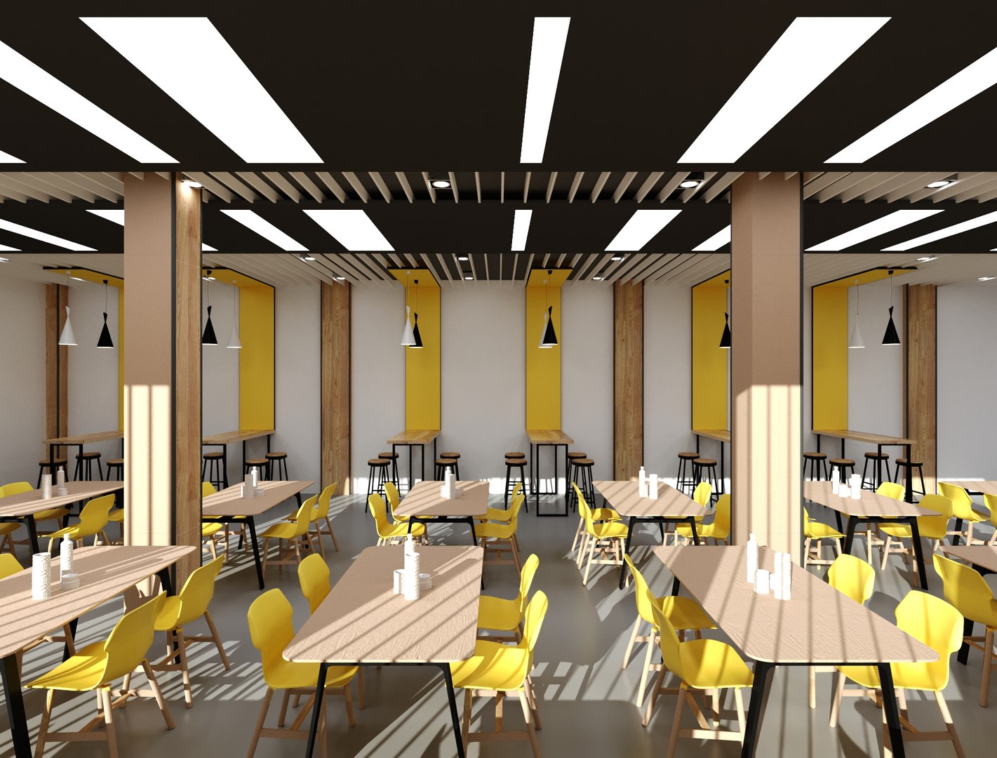 3D Restaurant Cafeteria Model - TurboSquid 1679346