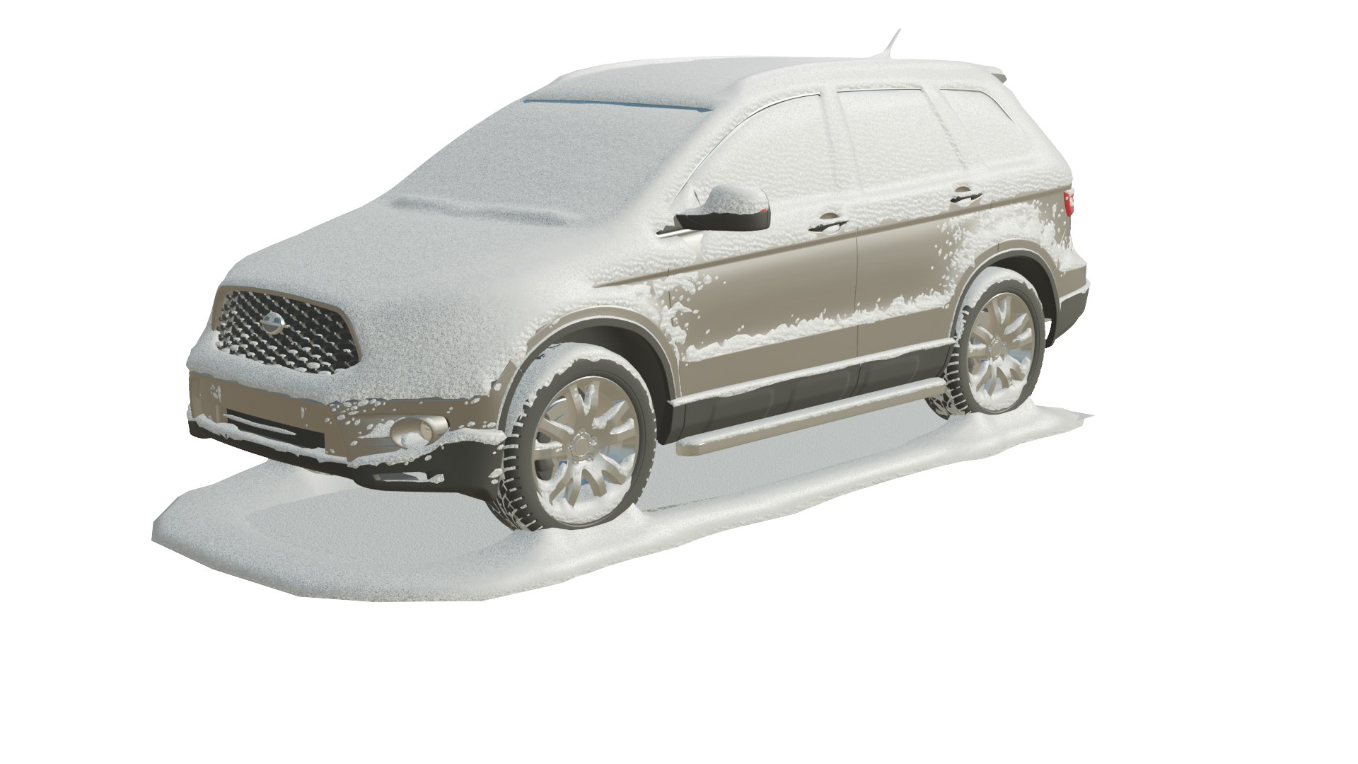 CAR IN THE SNOW 3D model - TurboSquid 2003759
