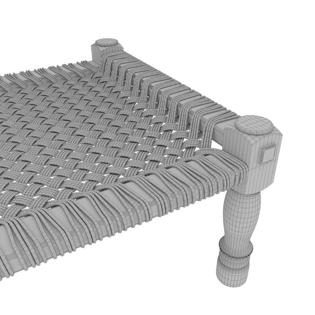 3D Model Bench Woven Indian Charpoy - TurboSquid 1652456