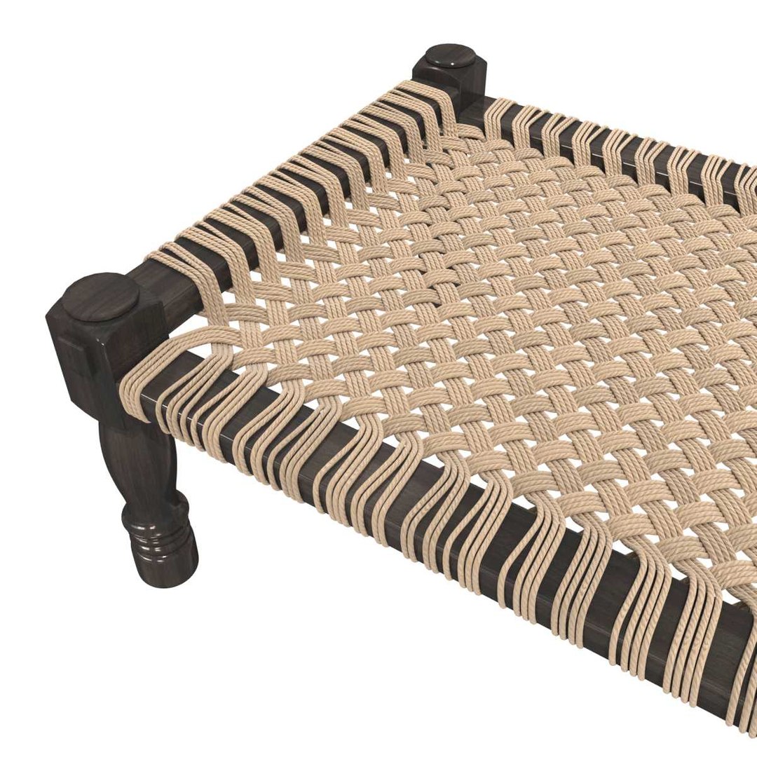 3D Model Bench Woven Indian Charpoy - TurboSquid 1652456