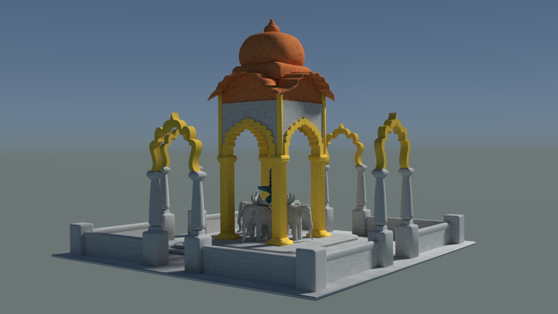 3ds Temple Hindu Shiva