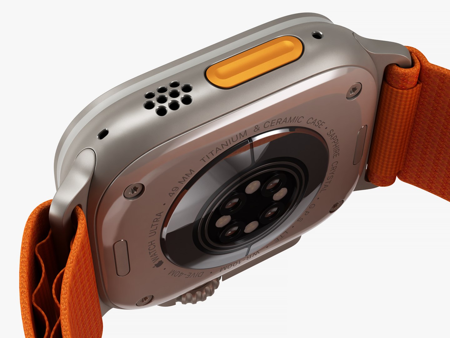 Apple Watch Ultra With Orange Alpine Loop 3D Model - TurboSquid 1971902