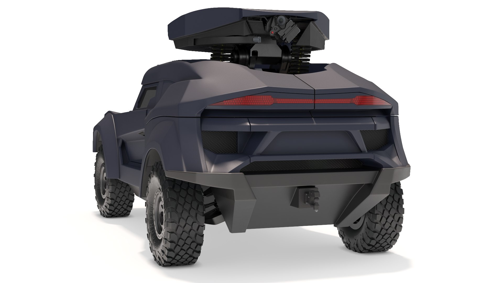 Armored Ground Interceptor Car With Raised Gun Turret 3D Model ...