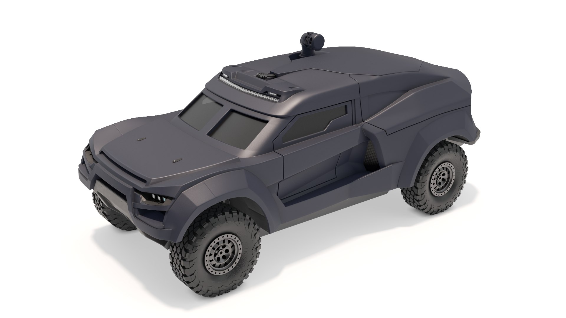 Armored Ground Interceptor Car With Raised Gun Turret 3D Model ...
