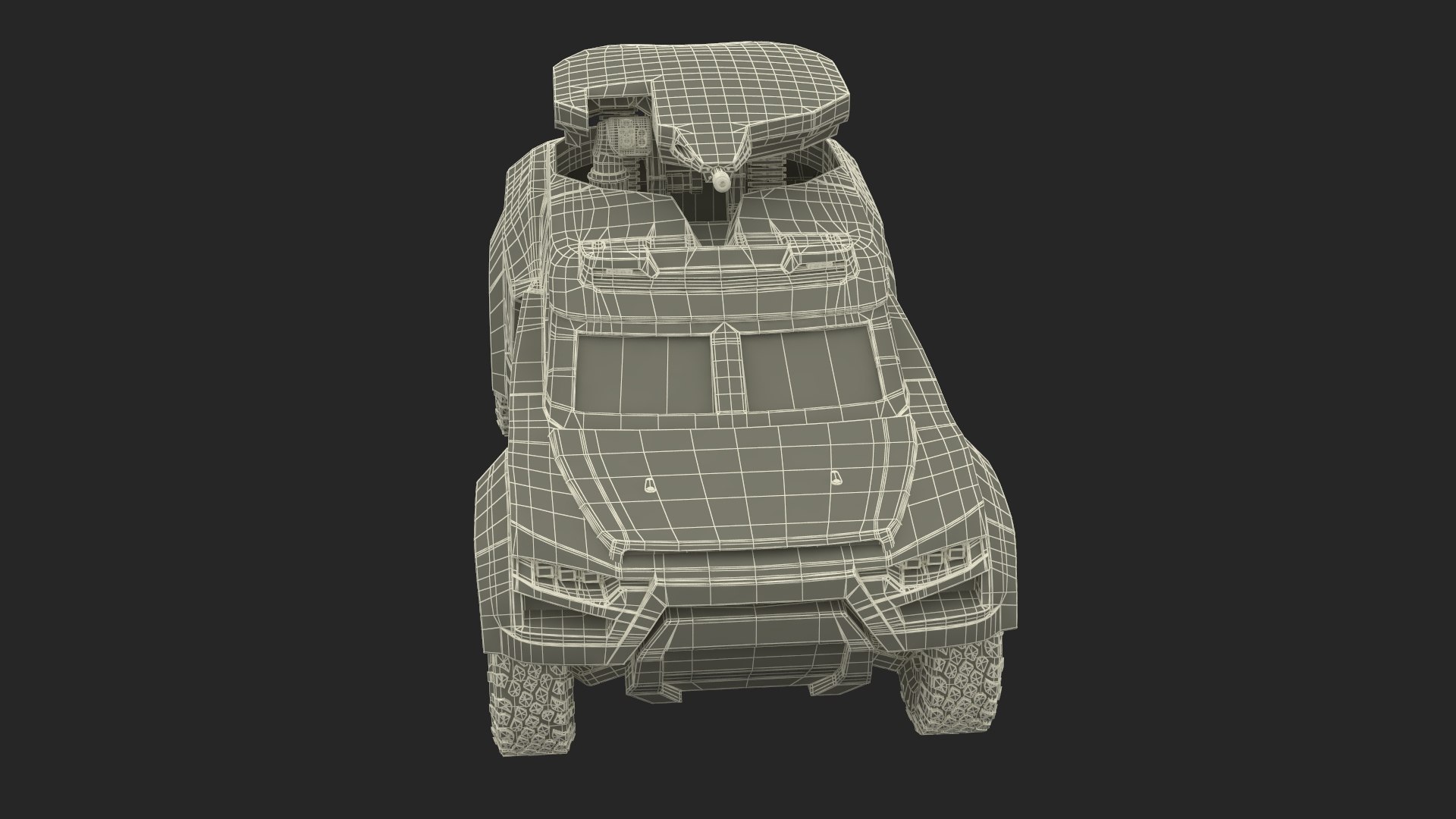 Armored Ground Interceptor Car With Raised Gun Turret 3D Model ...