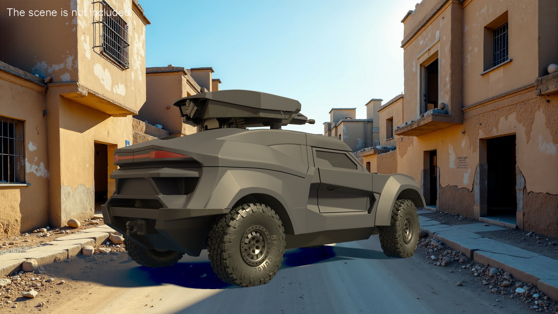 Armored Ground Interceptor Car With Raised Gun Turret 3D Model ...