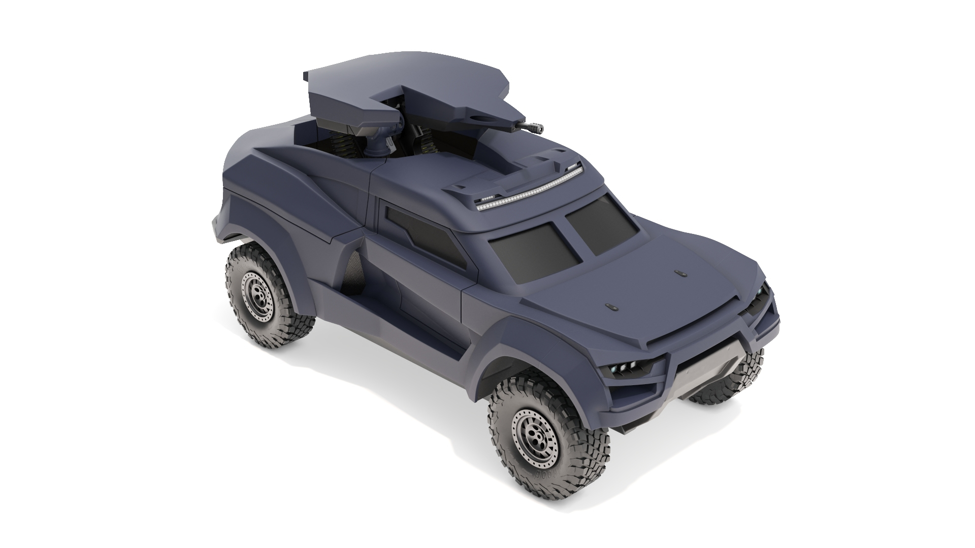 Armored Ground Interceptor Car With Raised Gun Turret 3D Model ...