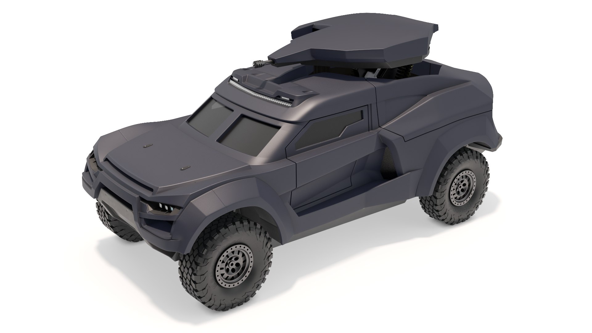 Armored Ground Interceptor Car With Raised Gun Turret 3D Model ...