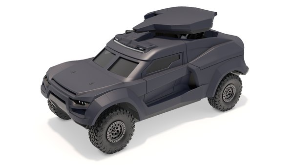 3D модель Бронированный наземный перехватчик с поднятой орудийной ...