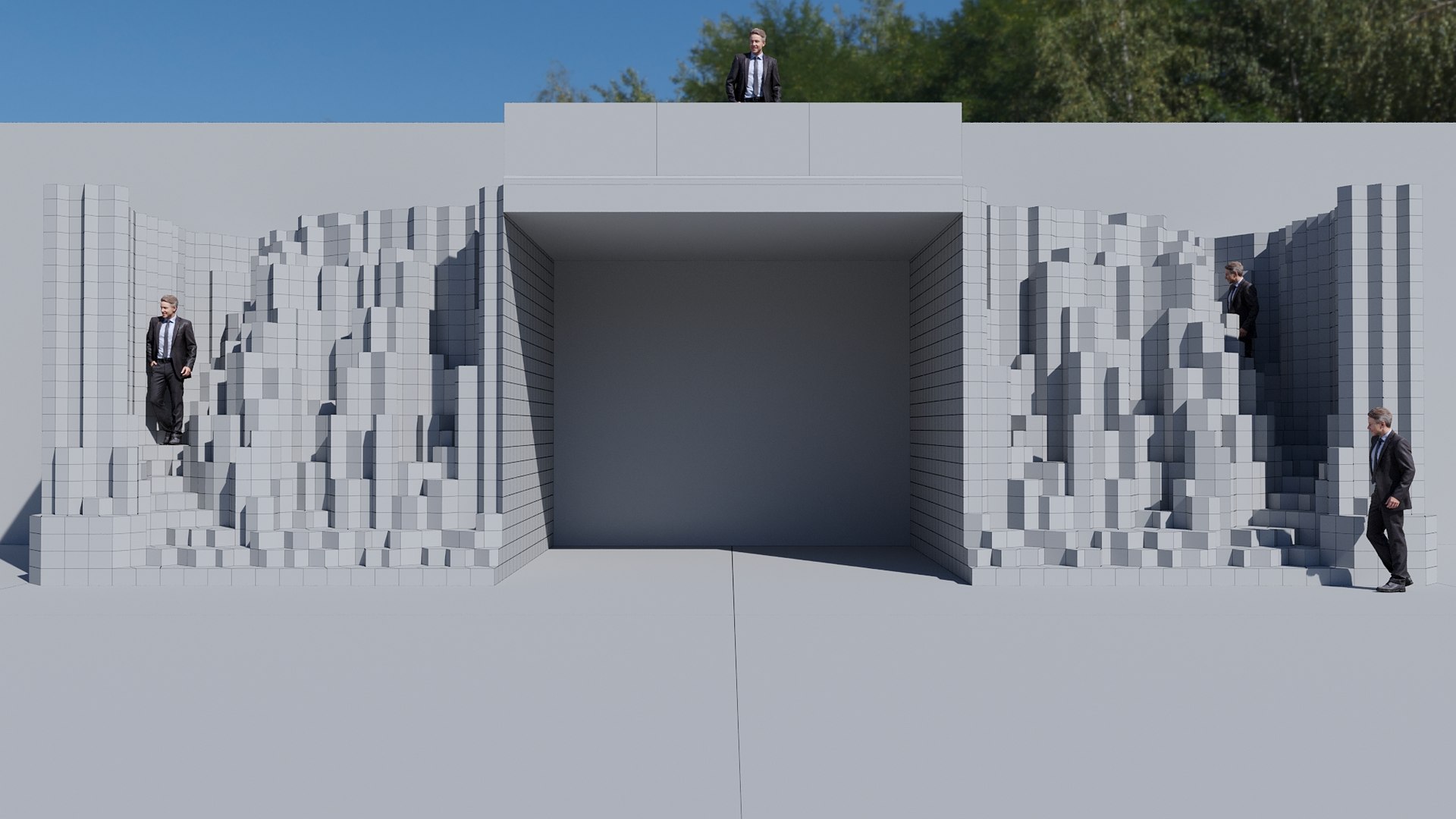 Futuristic Stair For People To Rest Model - TurboSquid 1837816