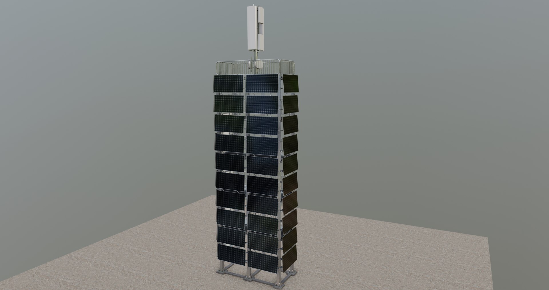 3D Vertical Solar Panel Tower Type-1 Model - TurboSquid 2105384