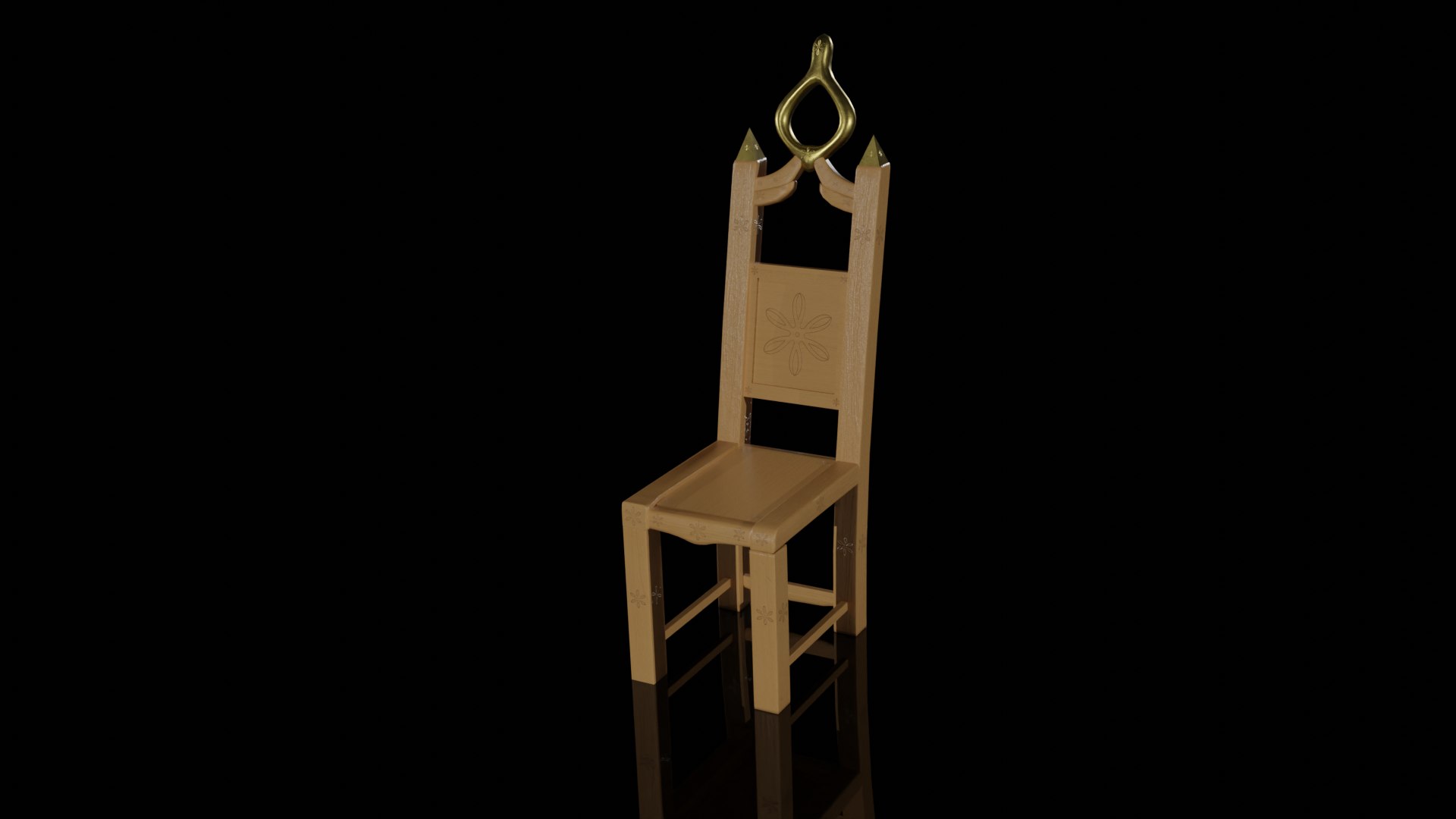 3D Cultist Wooden Chair Model - TurboSquid 2129950