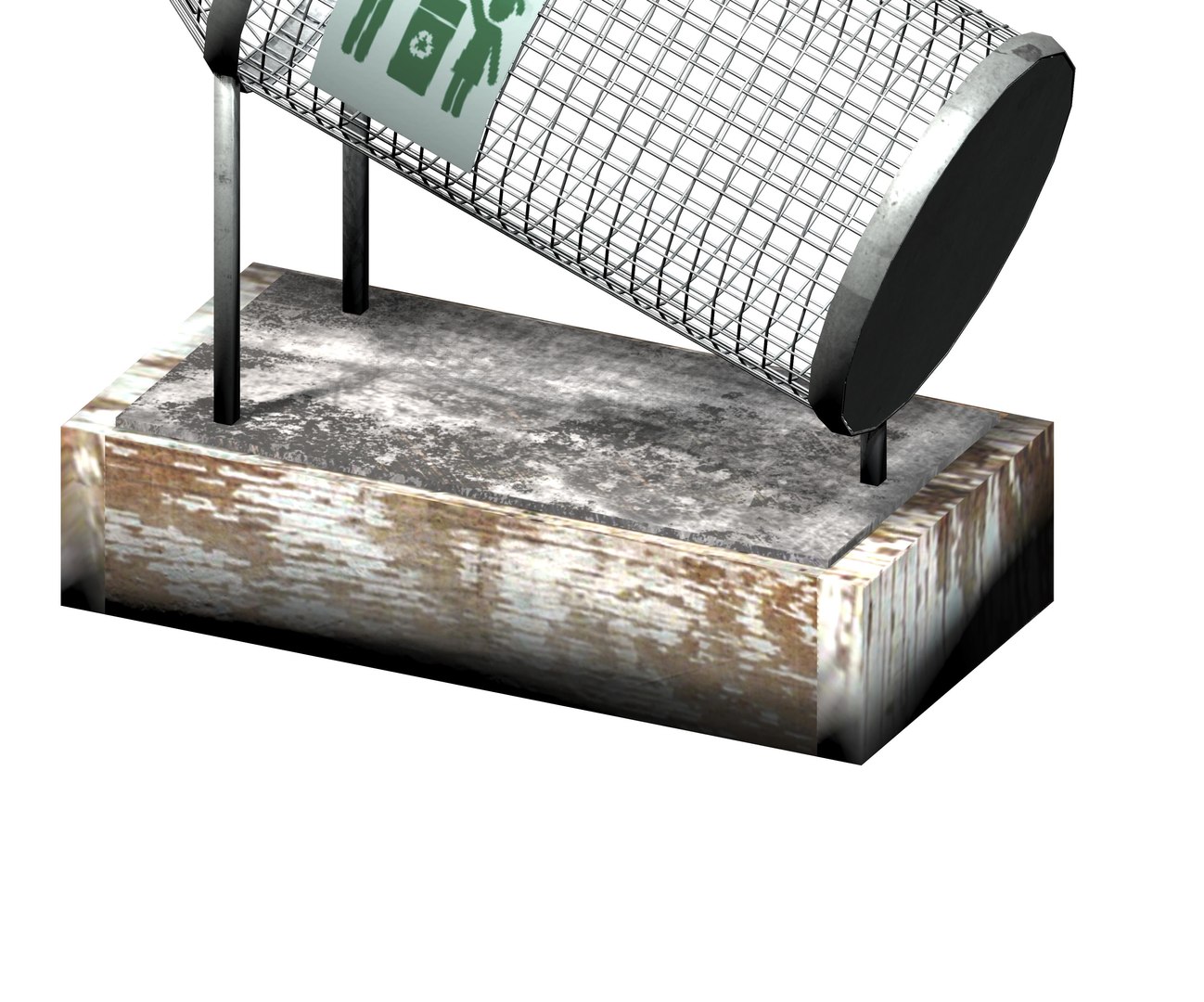 3D Bottle-shaped metal recycling dust bin model - TurboSquid 2130683