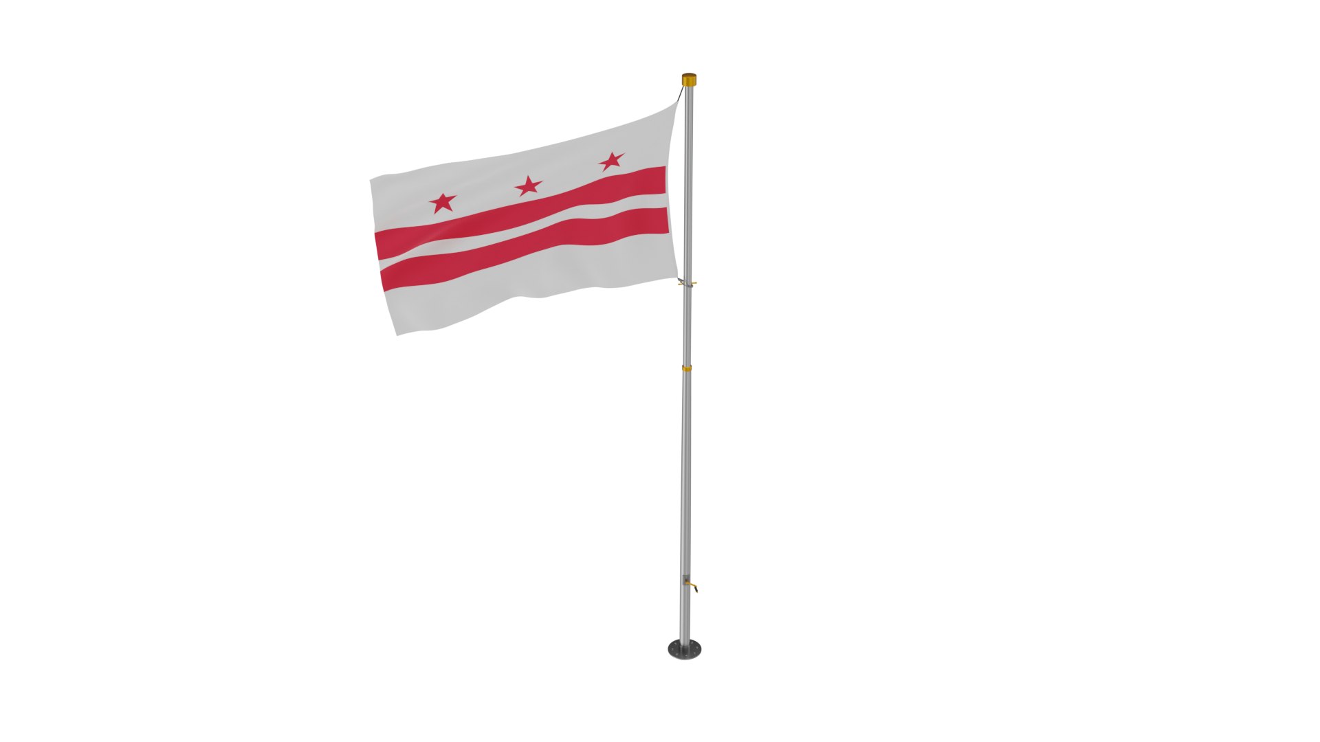 3D Pole Flag Washington DC - TurboSquid 2268027