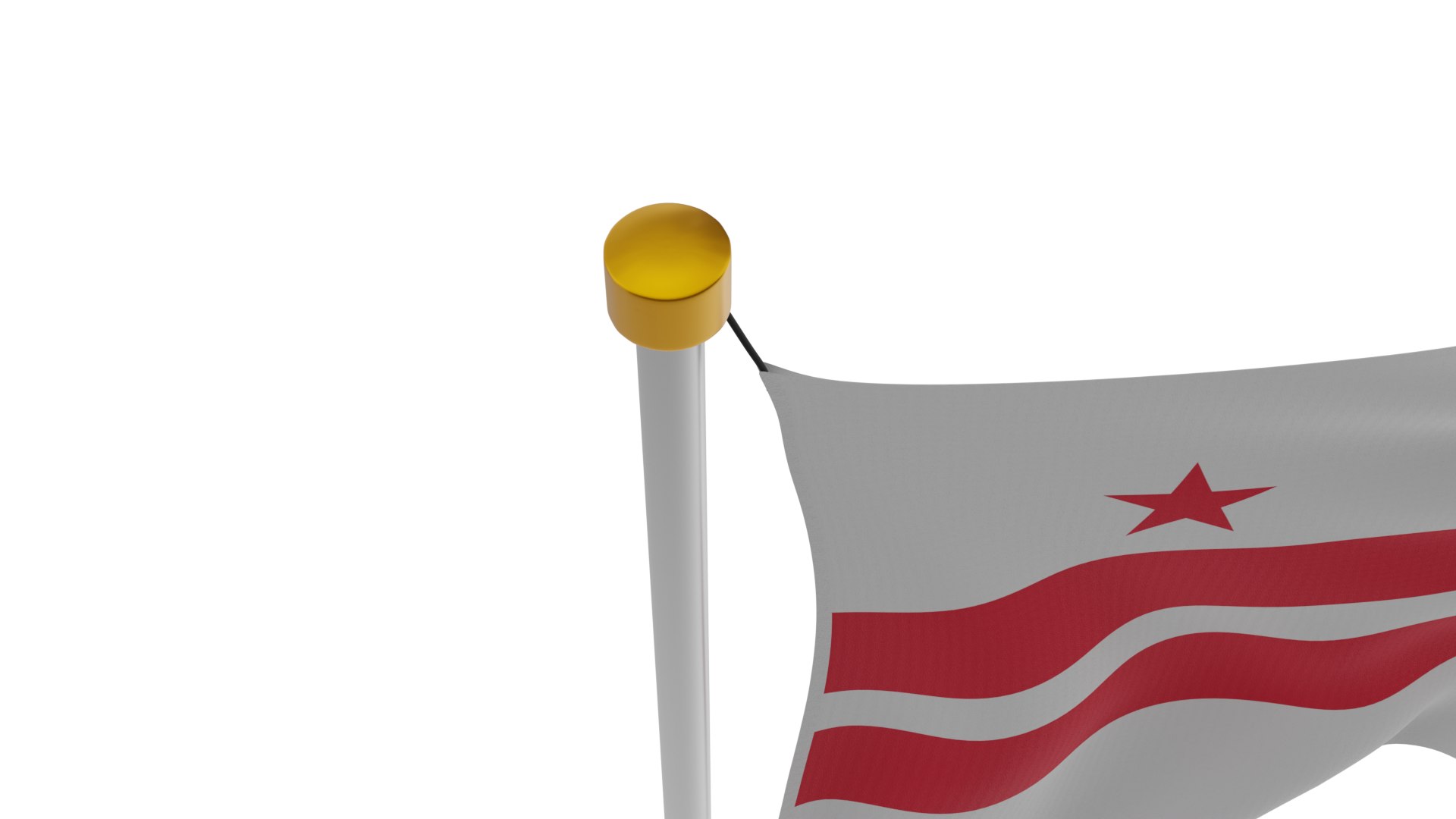3D Pole Flag Washington DC - TurboSquid 2268027