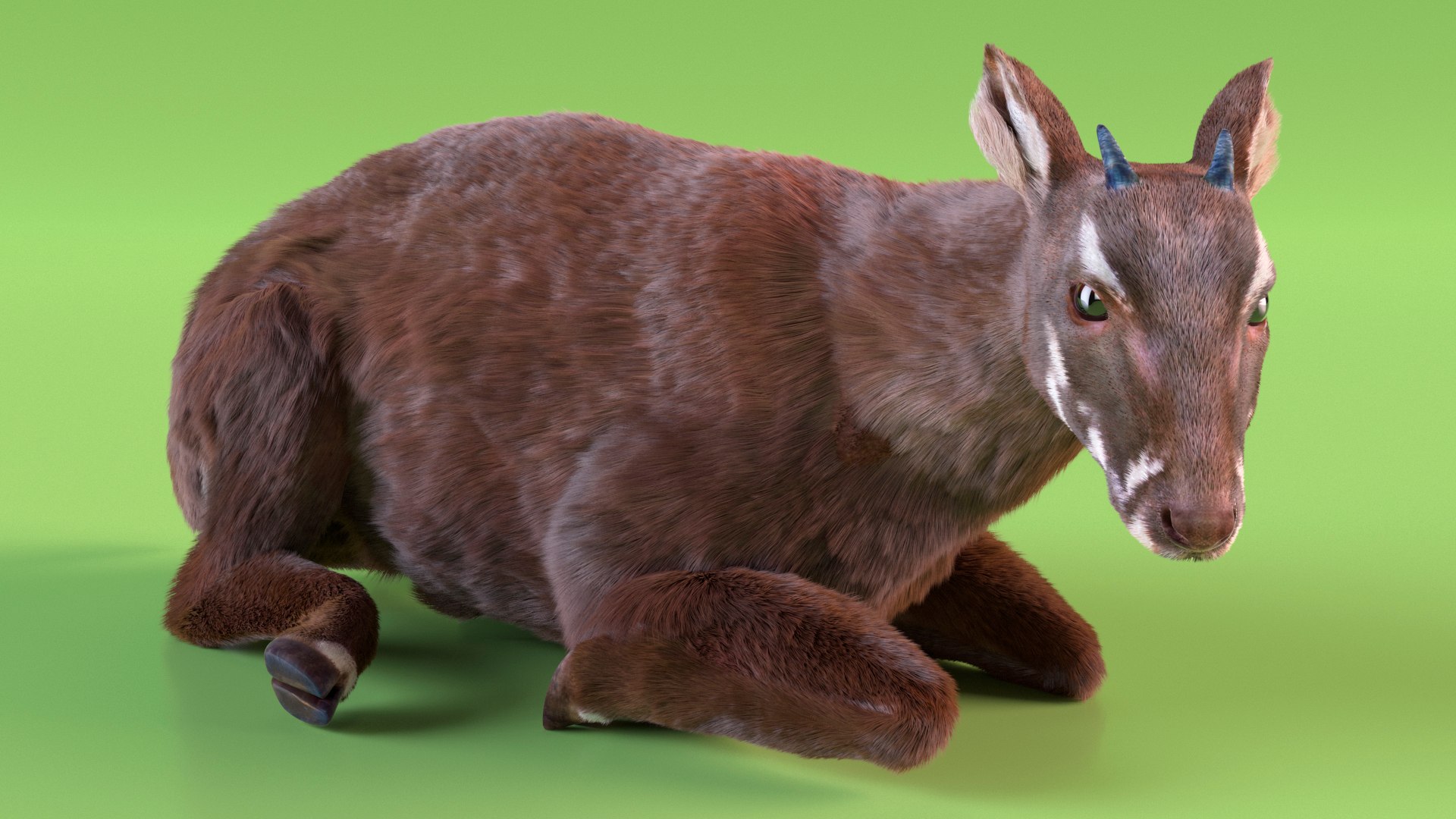 Saola Reclining Pose Fur 3D Model - TurboSquid 2202822