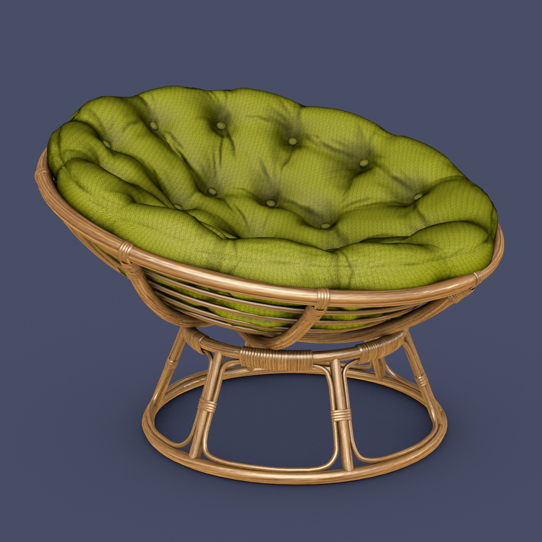 3d model papasan chair
