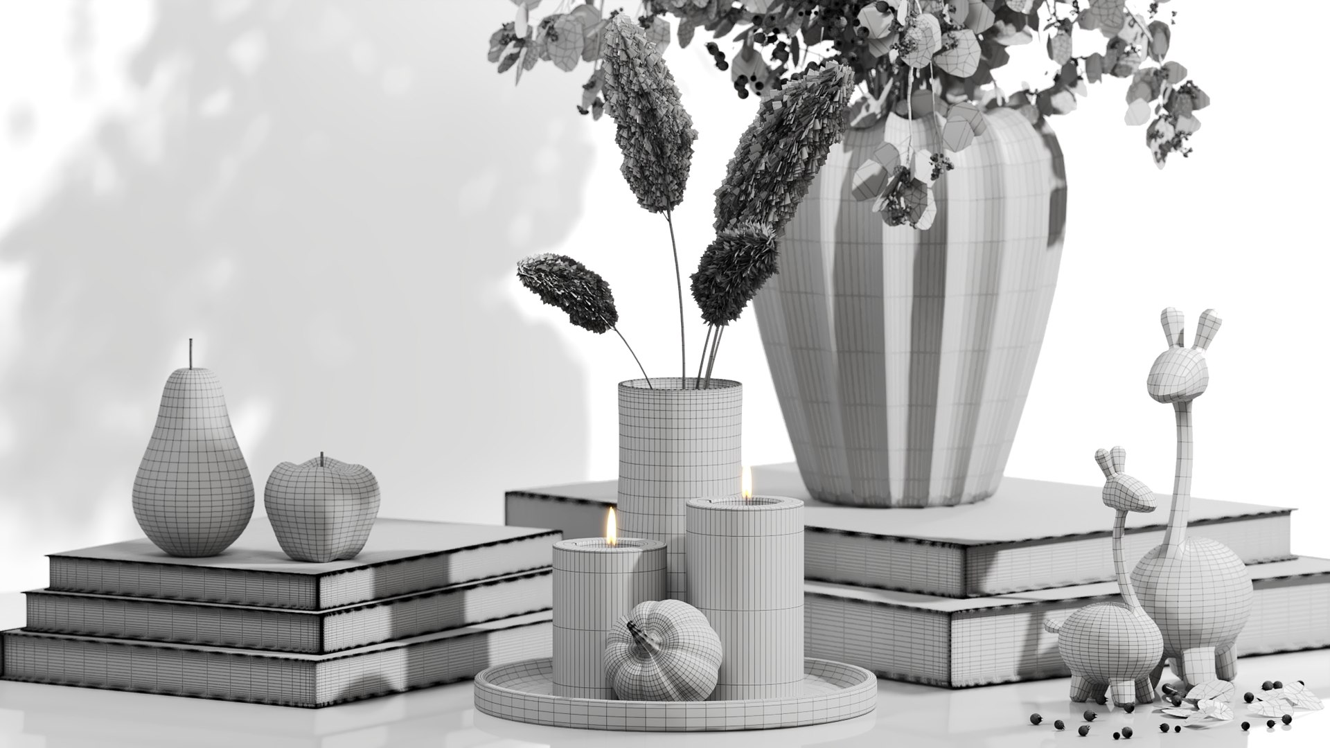 3D Coffee Table Decorative Set - TurboSquid 2075804