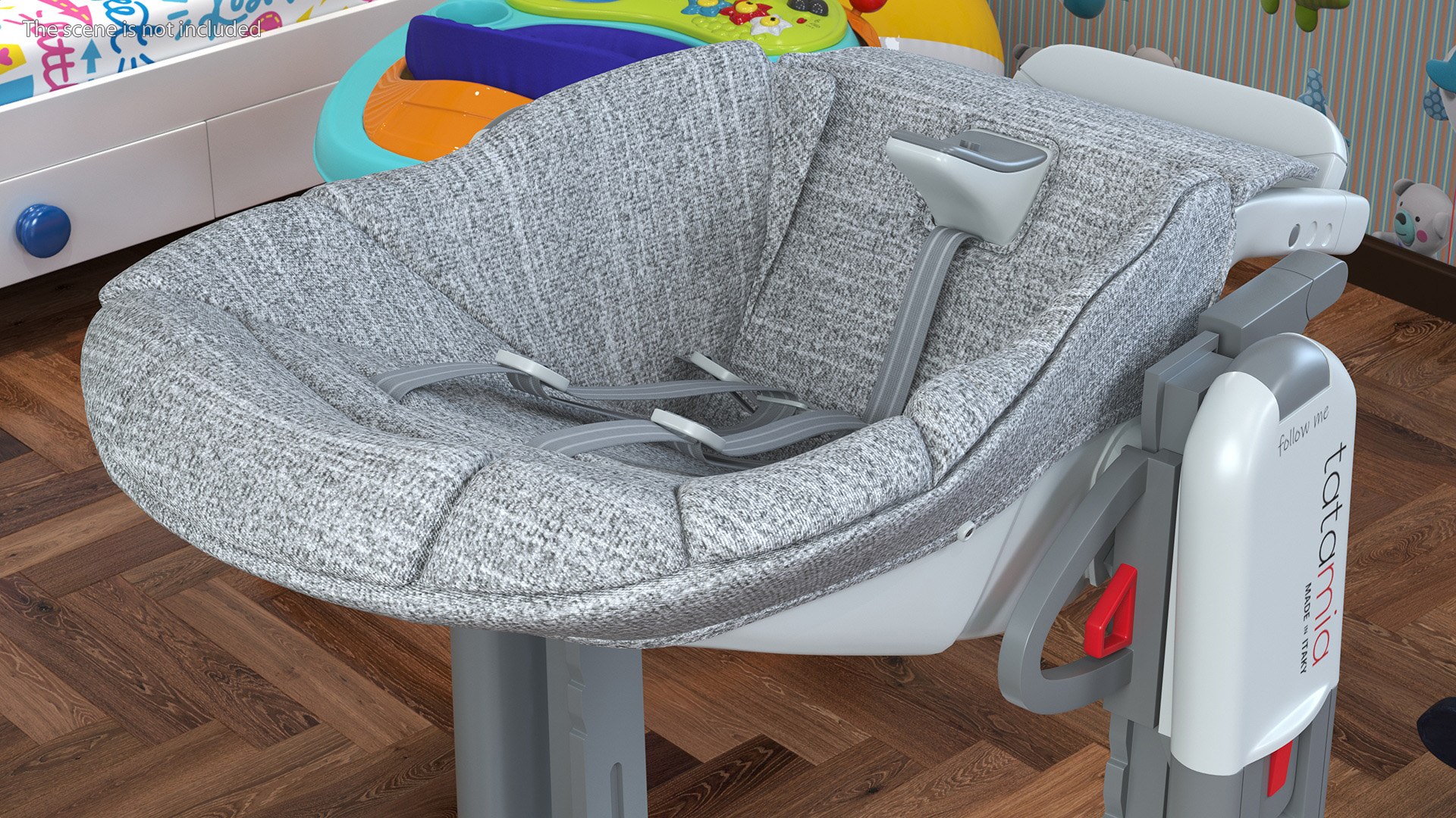 3D High Chair Peg Perego Horizontal Grey Rigged For Cinema 4D Model ...