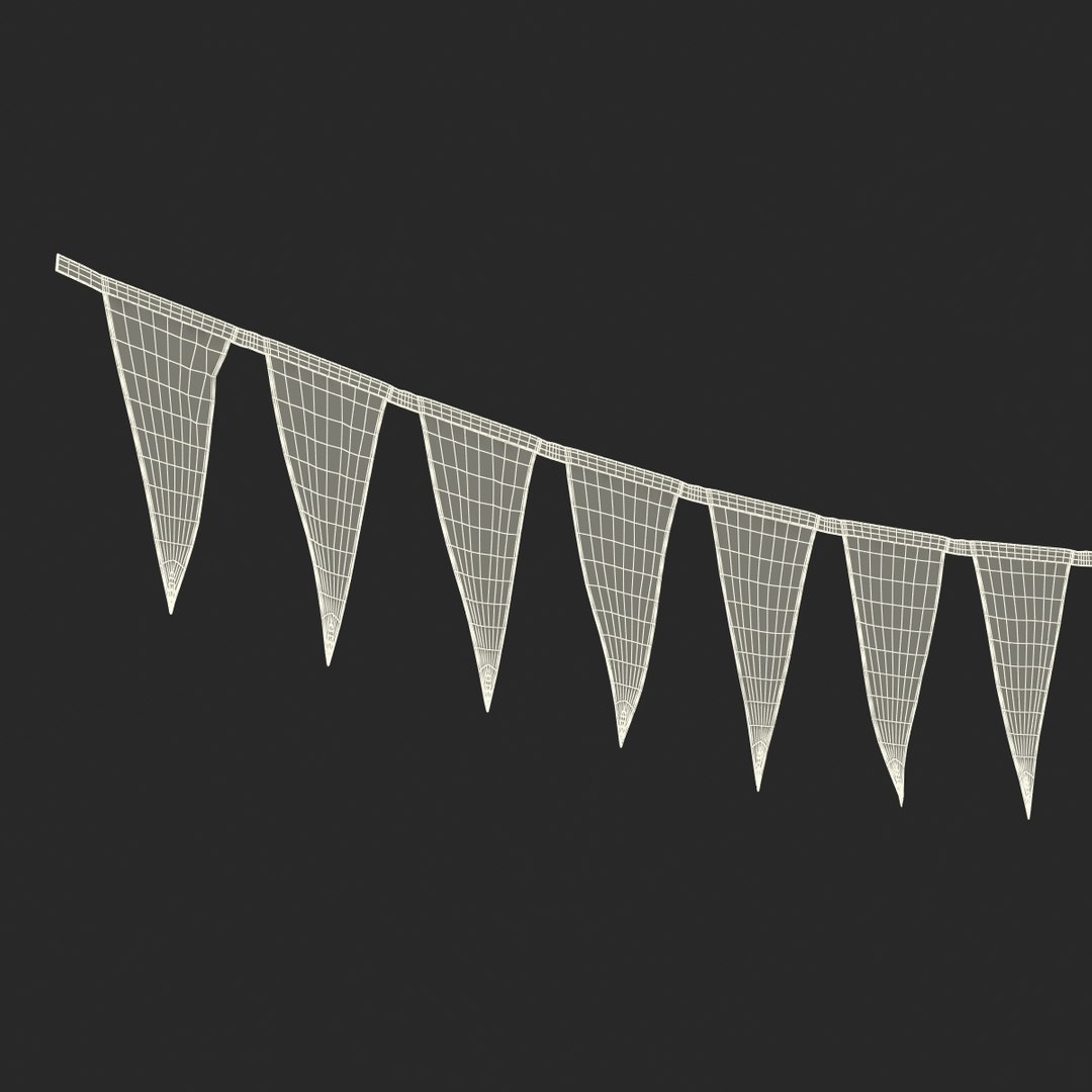 Triangle Flag Banner 2 3d Model