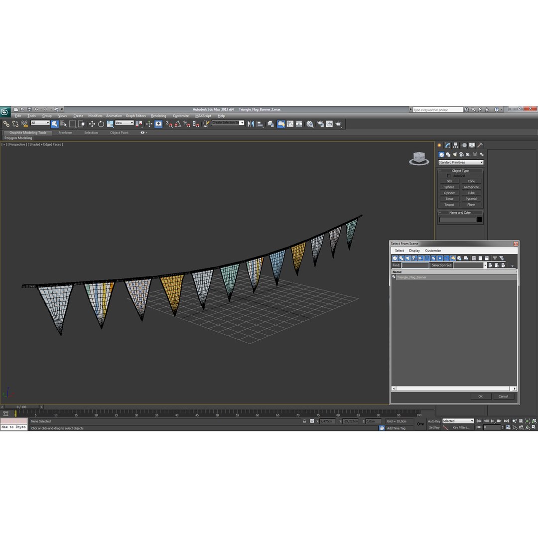 Triangle Flag Banner 2 3d Model