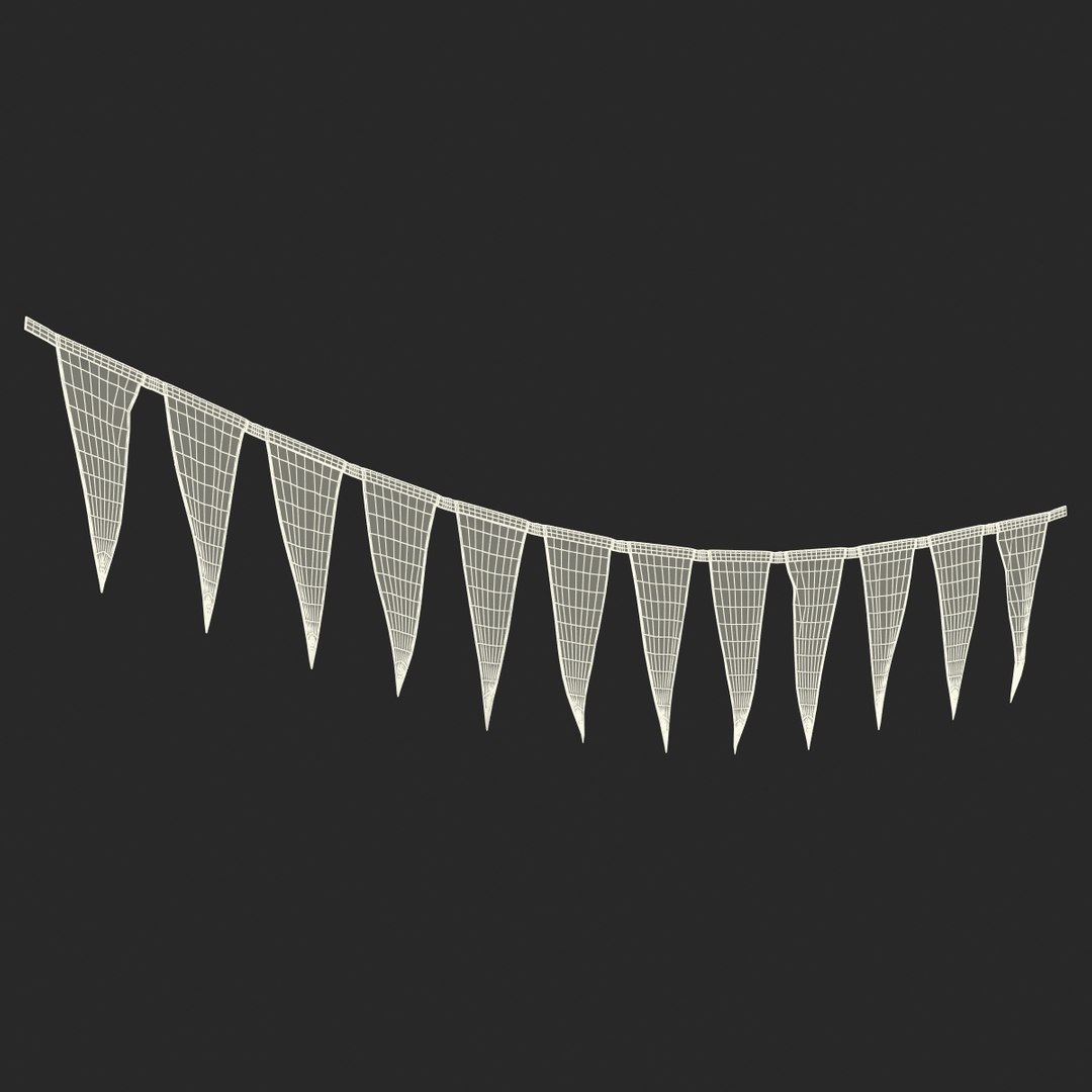 Triangle Flag Banner 2 3d Model
