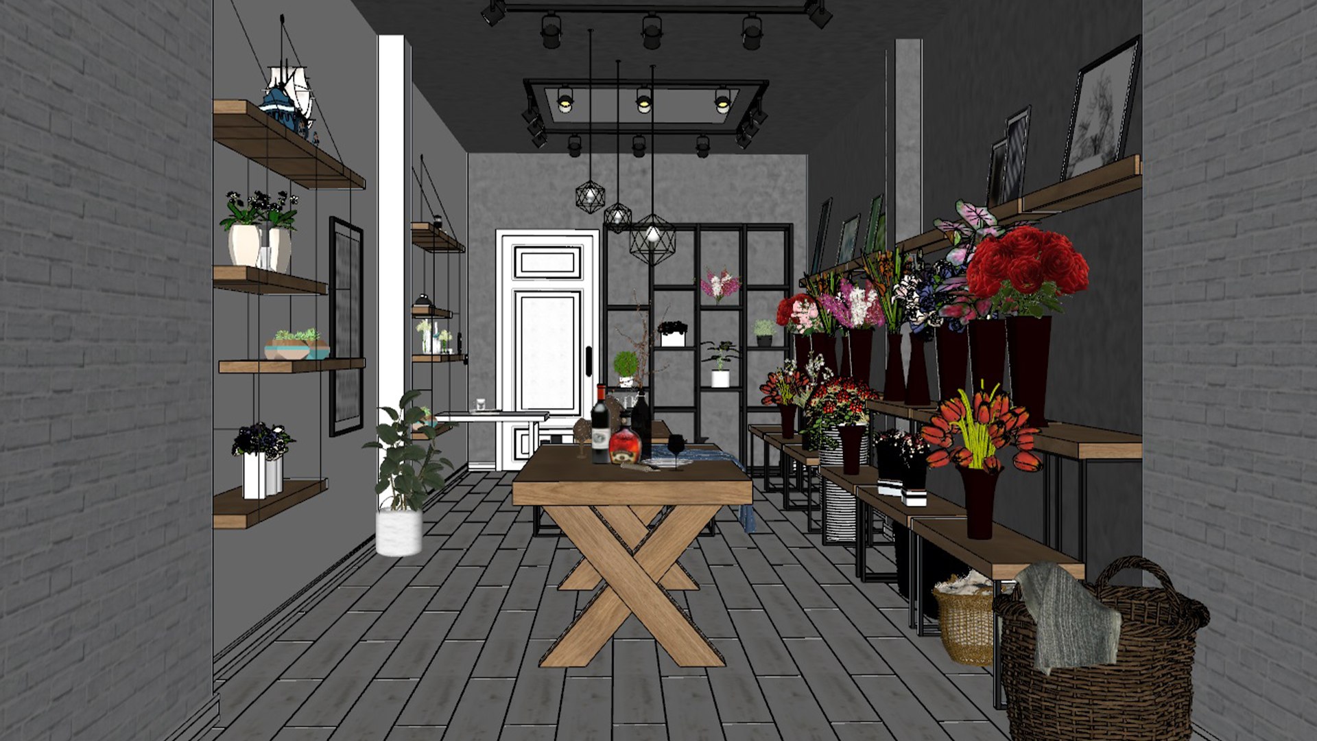 3D Flower Shop Model - TurboSquid 1977211